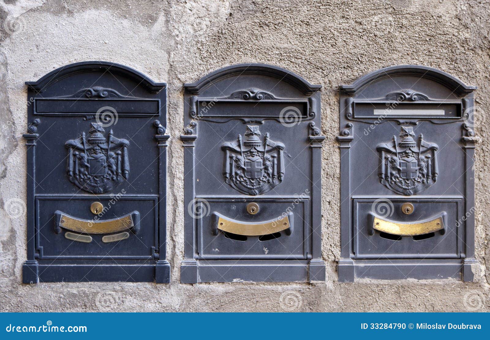 3 mailboxes stock photo. Image of vintage, italy, communication - 33284790