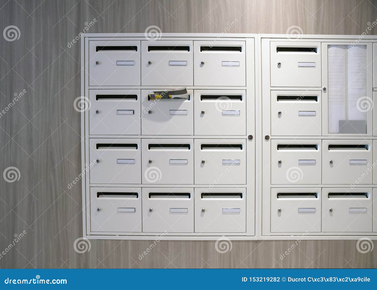 Mailboxes in a building stock photo. Image of mailboxes - 153219282