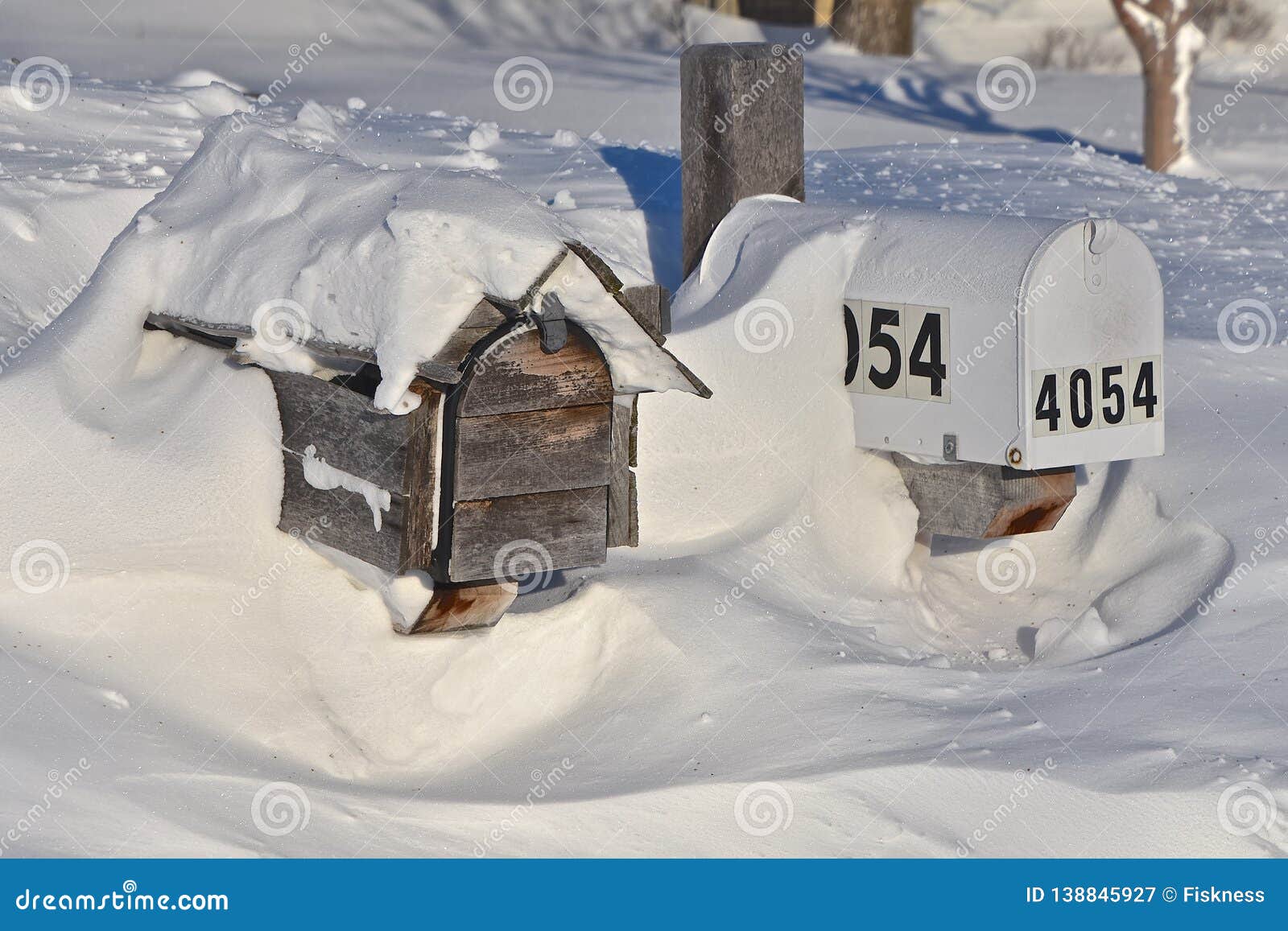 Mailboxes Buried in the Deep Snow Stock Image - Image of america ...