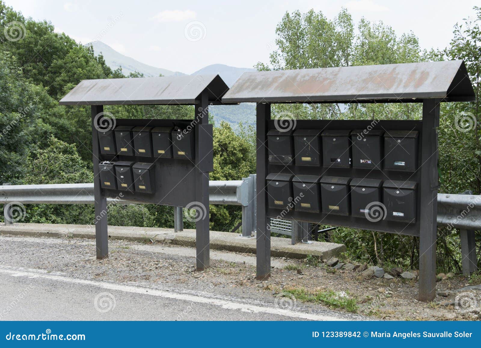 Mailboxes Installed on the Road. Stock Photo - Image of outdoor ...