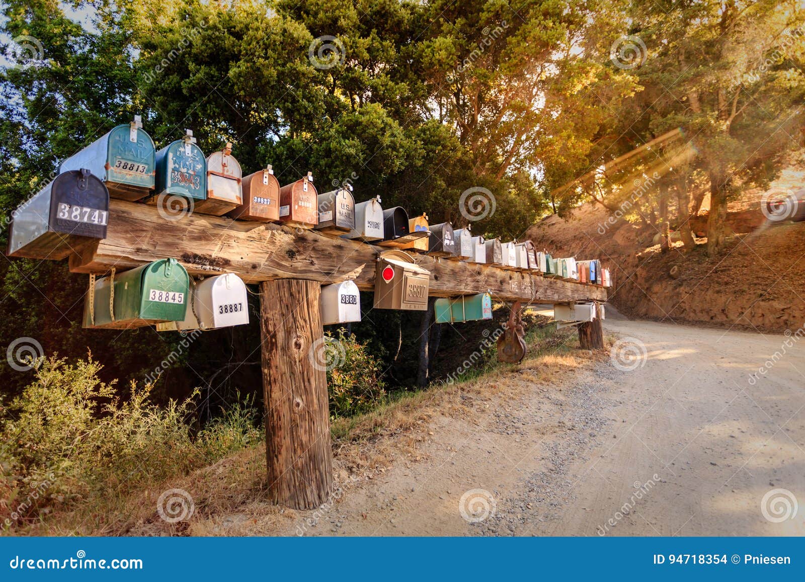 Mailboxes in a Row on a Country Road Editorial Stock Image - Image of ...