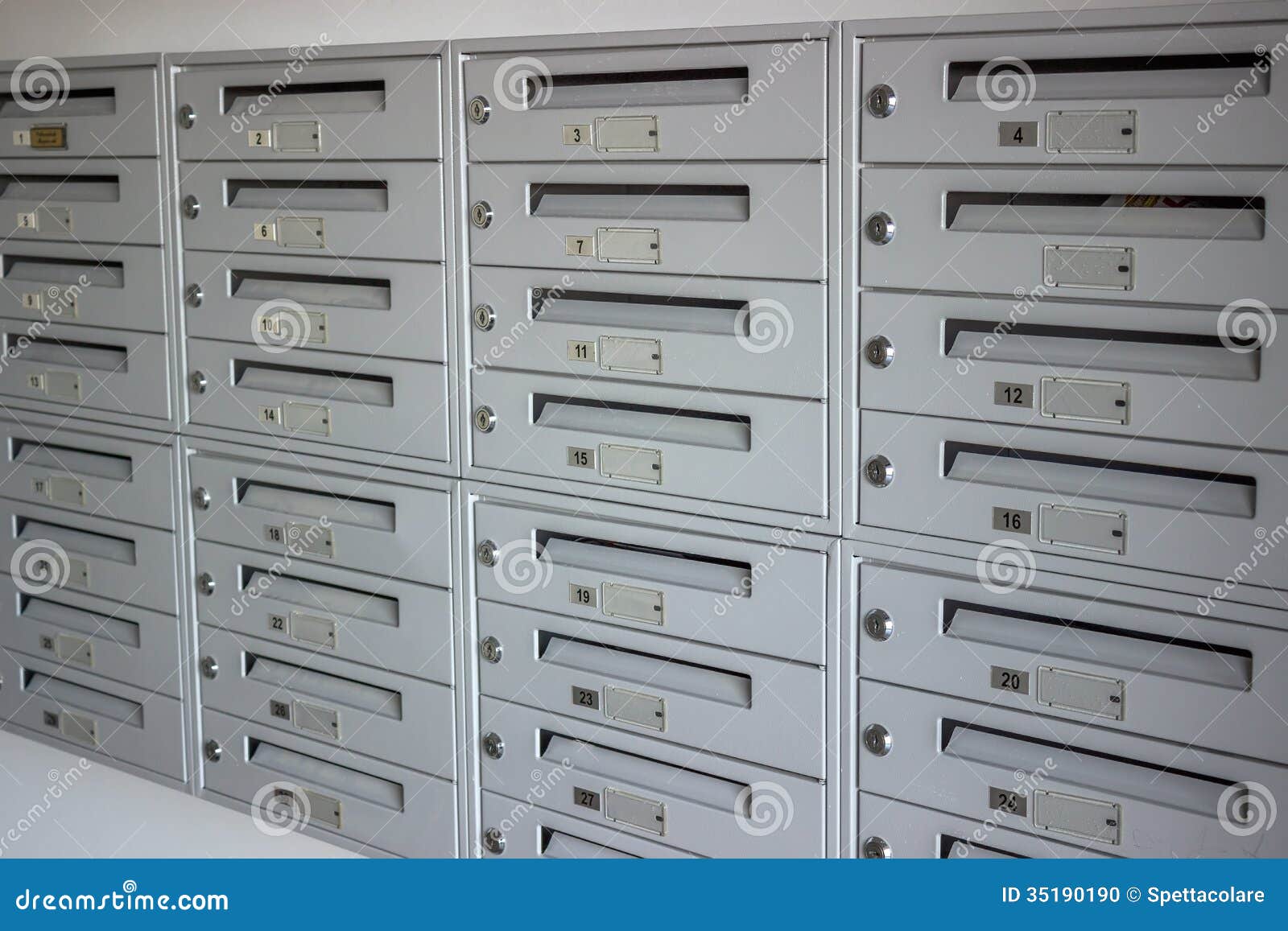 Mailboxes in a row stock photo. Image of boxes, documents - 35190190