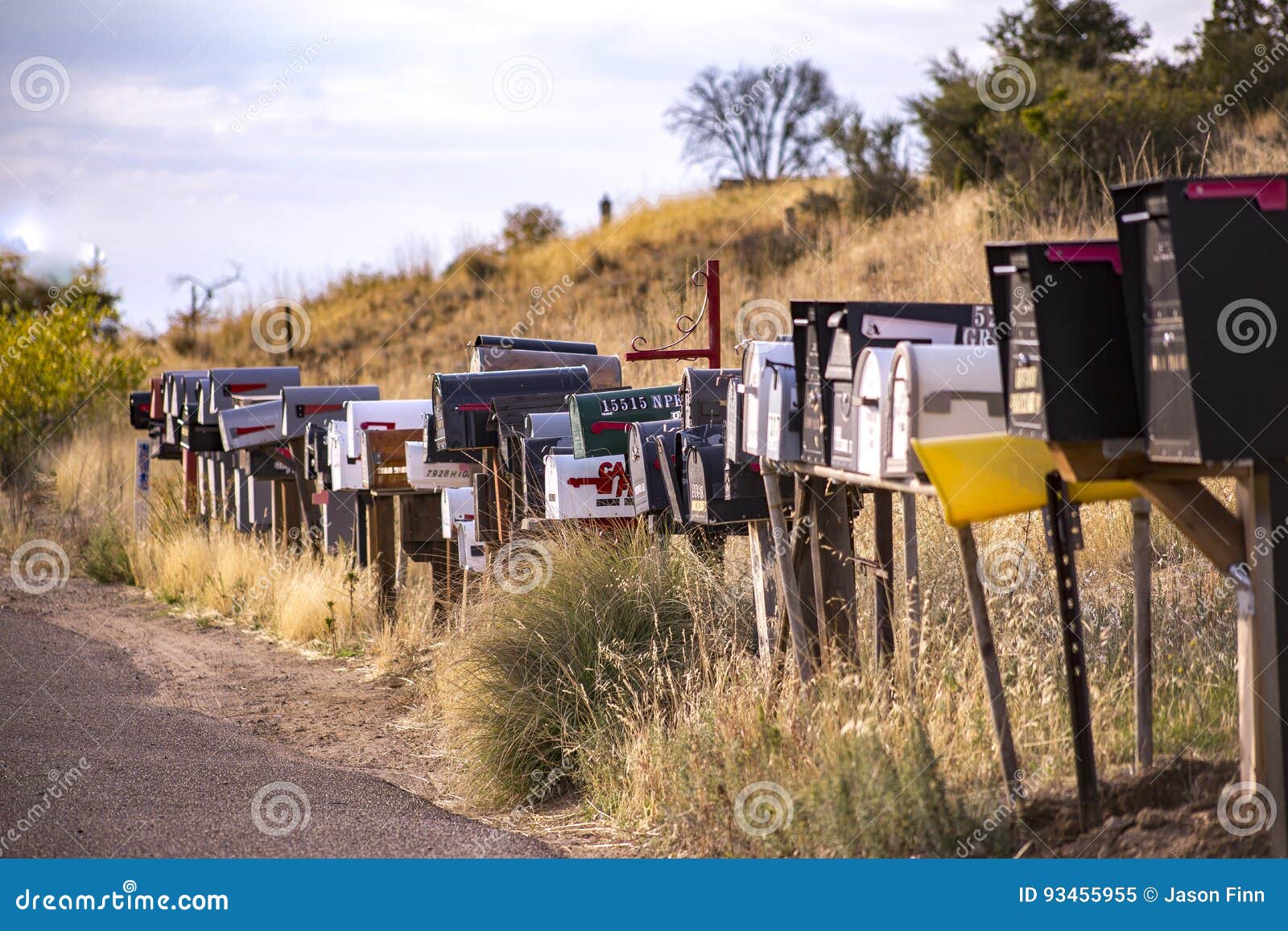 Mailboxes in a Row Ready for Mail Stock Image - Image of ready, bright ...