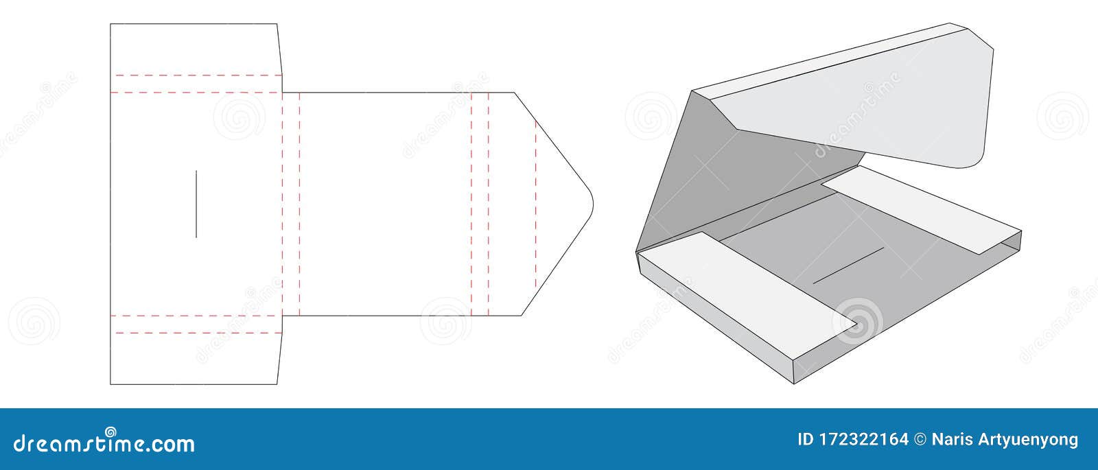 Mailer Bag Packaging Die Cut Template Stock Vector - Illustration of ...