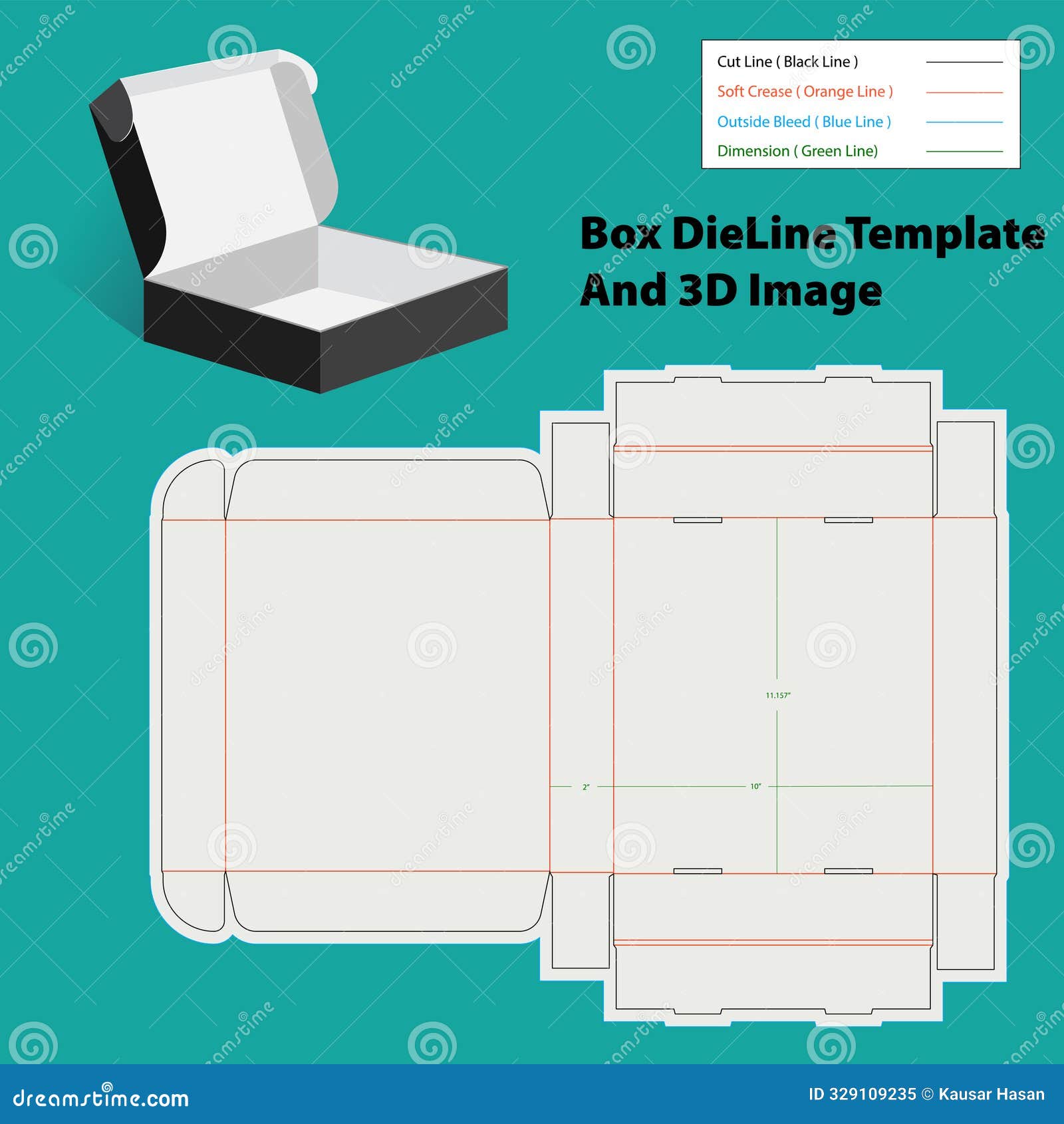 Mailer Box, Gift Box Dieline Template, Vector Design Stock Vector ...