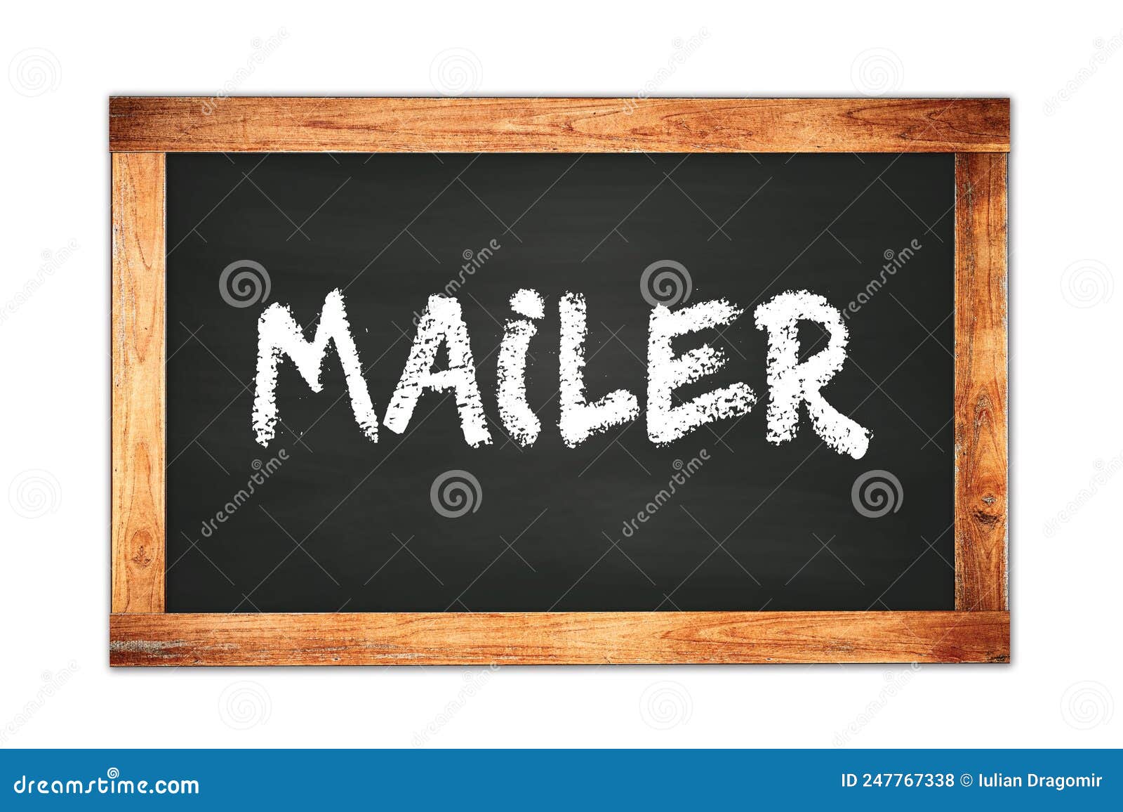 MAILER Text Written on Wooden Frame School Blackboard Stock Photo ...