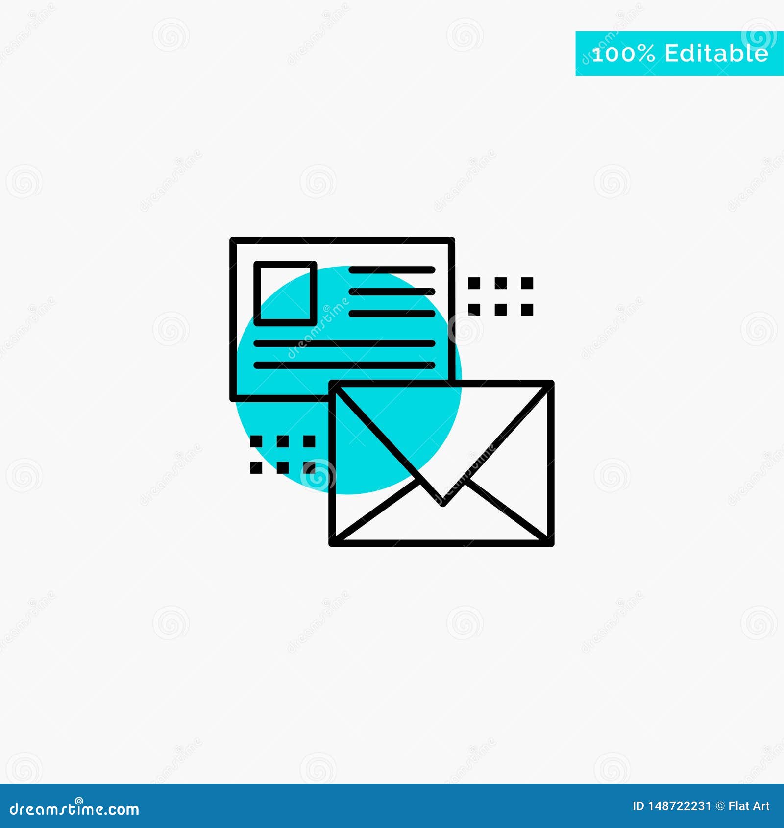 Mailing, Conversation, Emails, List, Mail Turquoise Highlight Circle ...