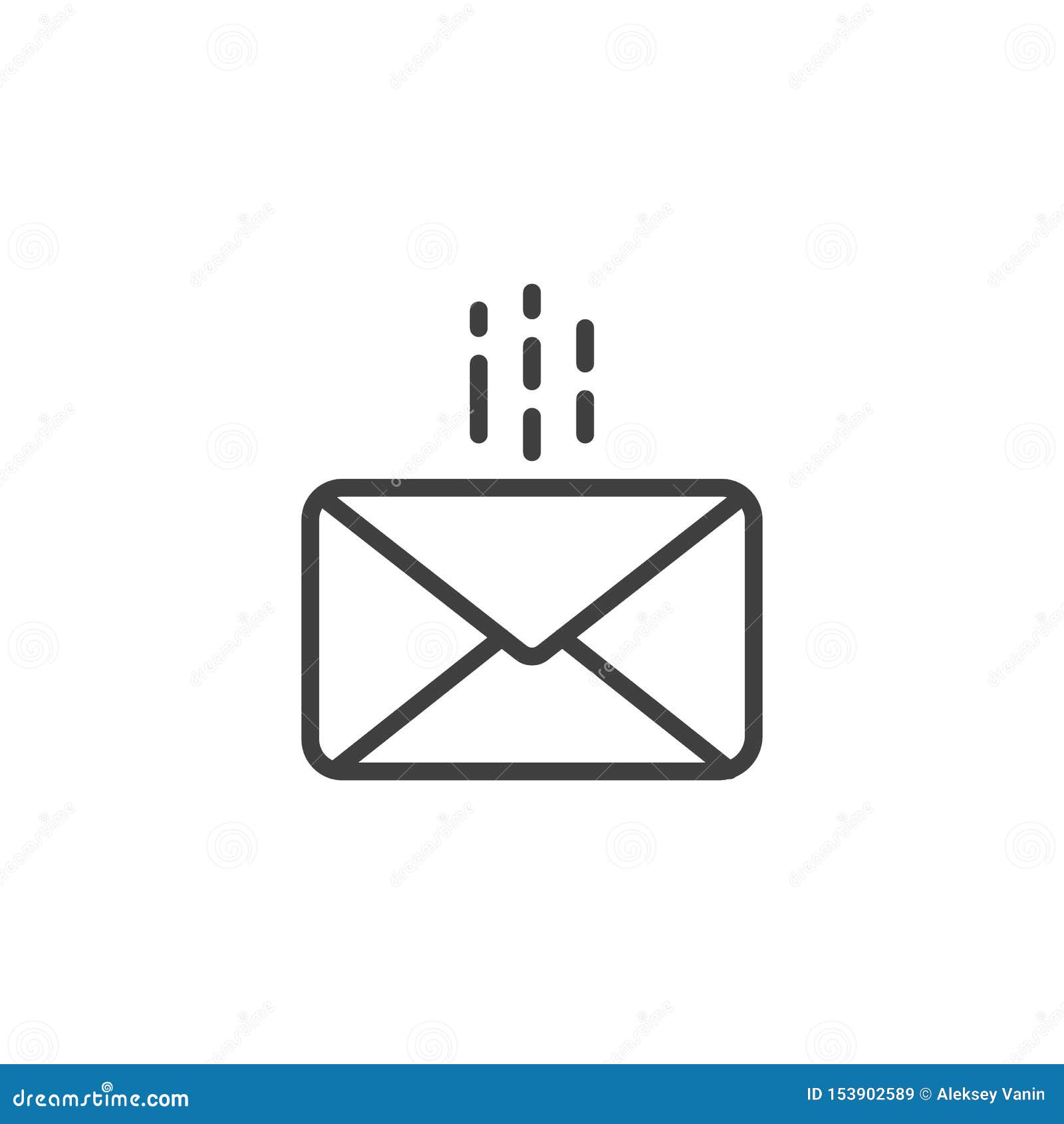 Mailing Envelope Message Line Icon Stock Vector - Illustration of ...