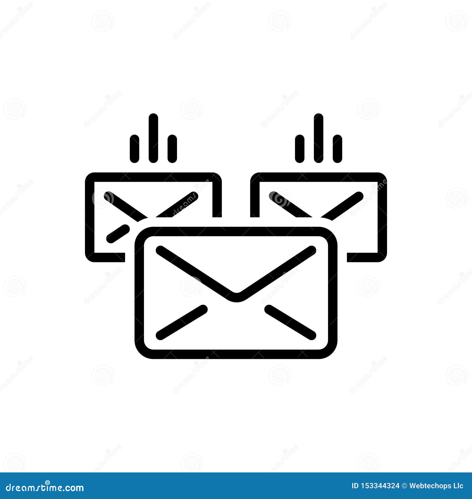 Black Line Icon for Mailing, Email and Contact Stock Vector ...