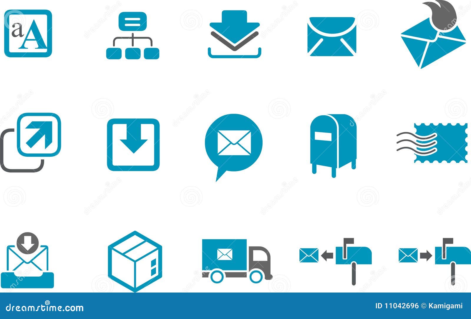 Mailing Icon Set stock illustration. Illustration of address - 11042696