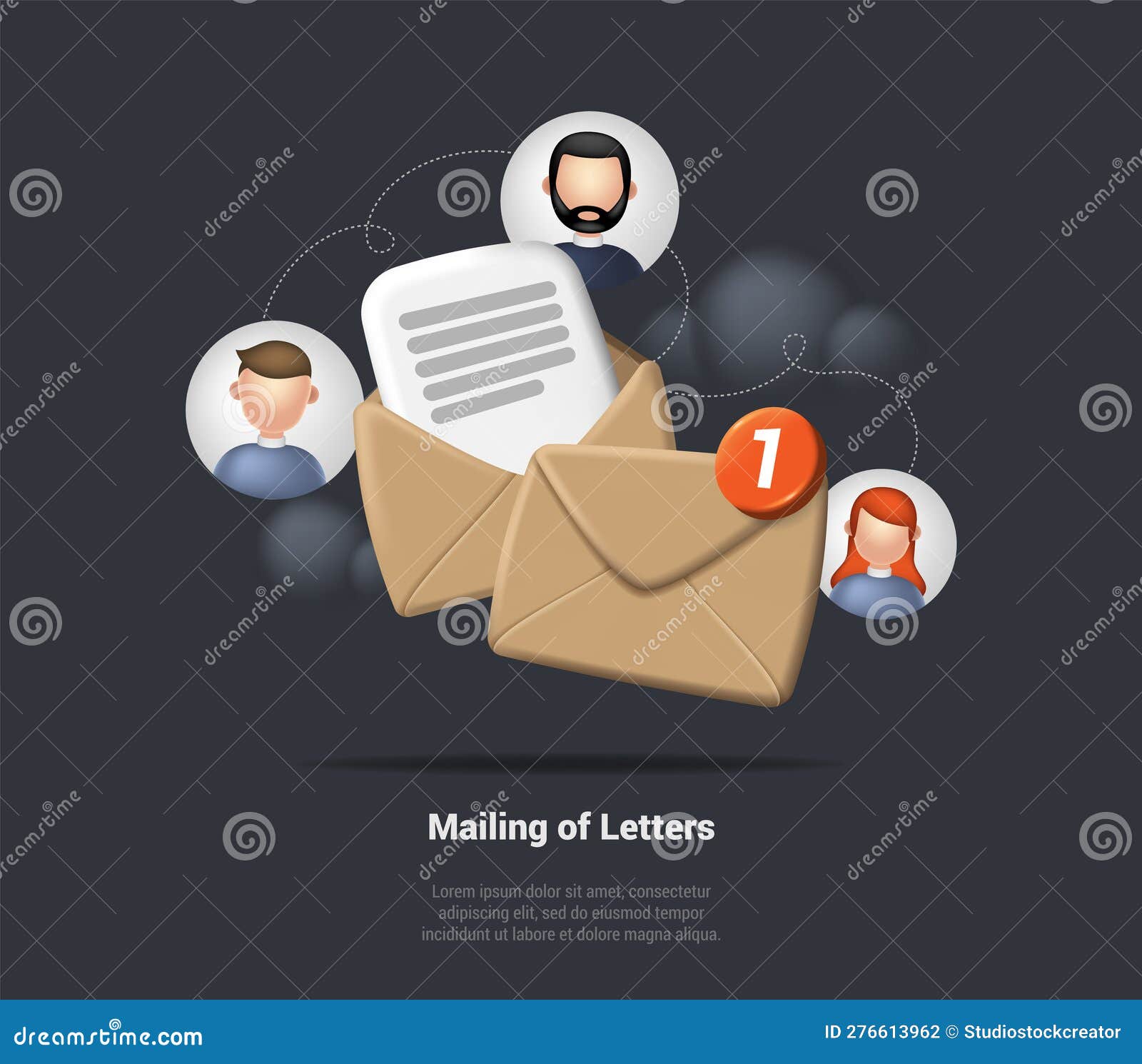 Mailing or Letters Concept. Open Mail Envelope Icon with Marker New ...