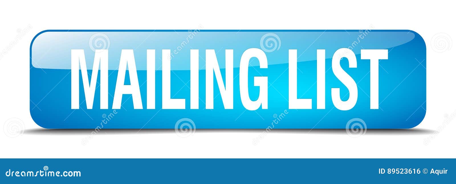 Mailing List Blue Square Isolated Web Button Stock Vector ...