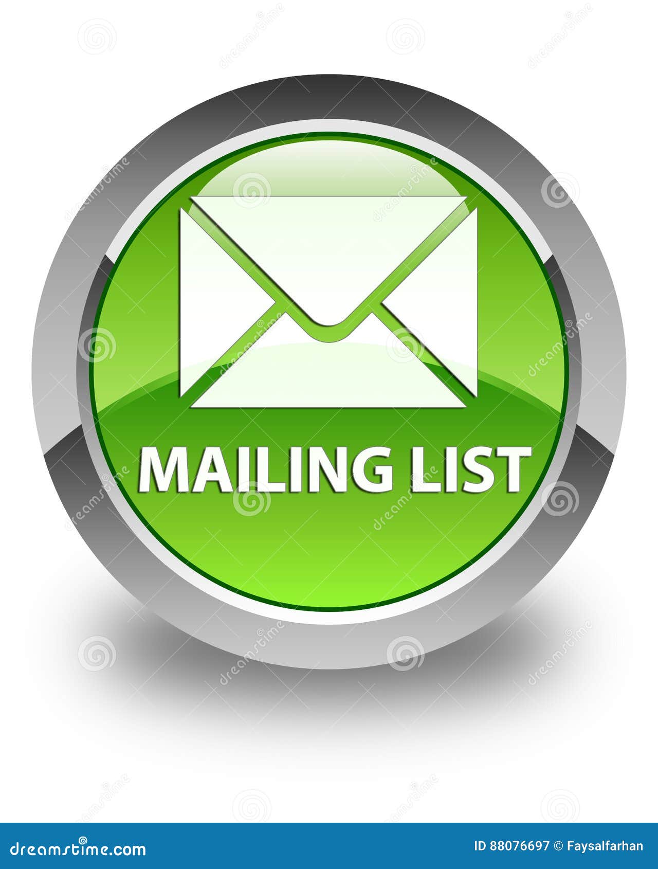 Mailing List Glossy Green Round Button Stock Illustration ...