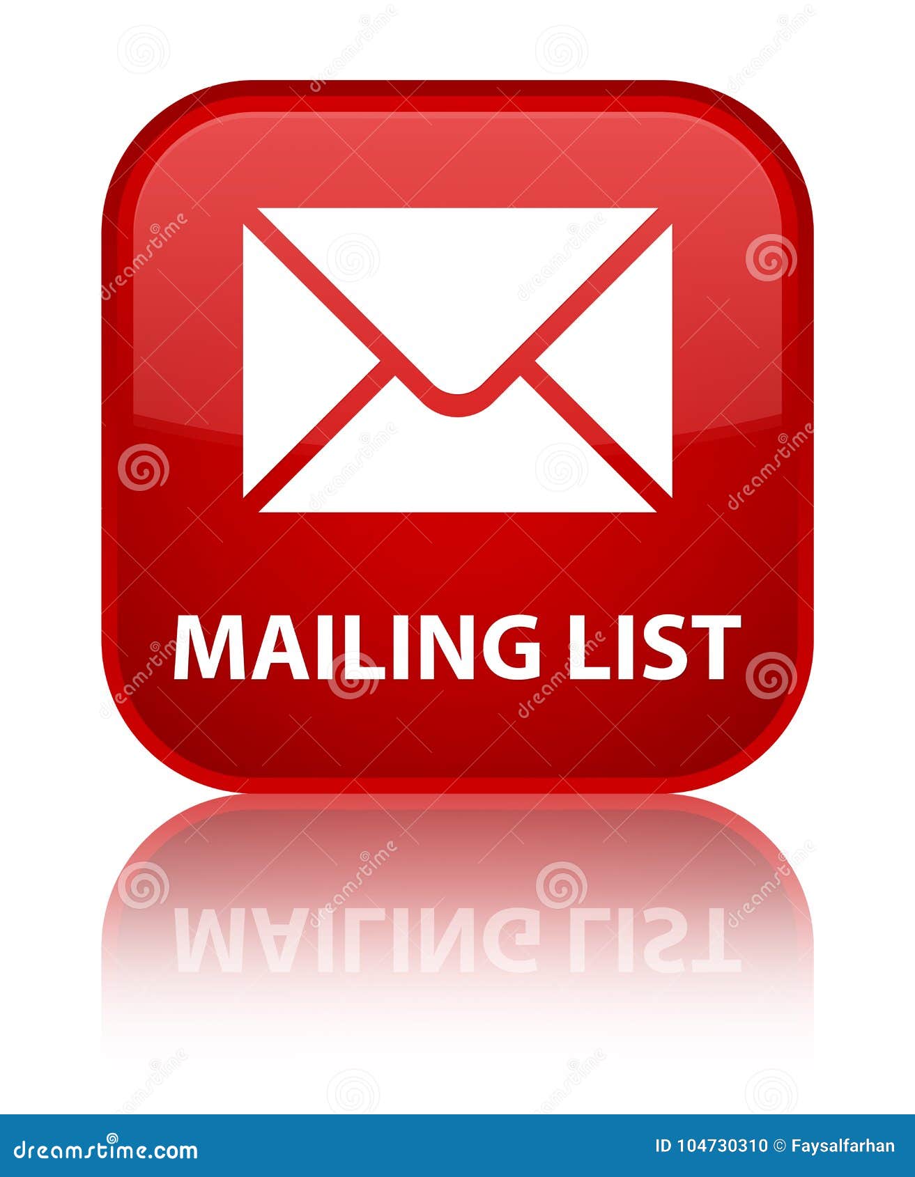 Mailing List Special Red Square Button Stock Illustration ...