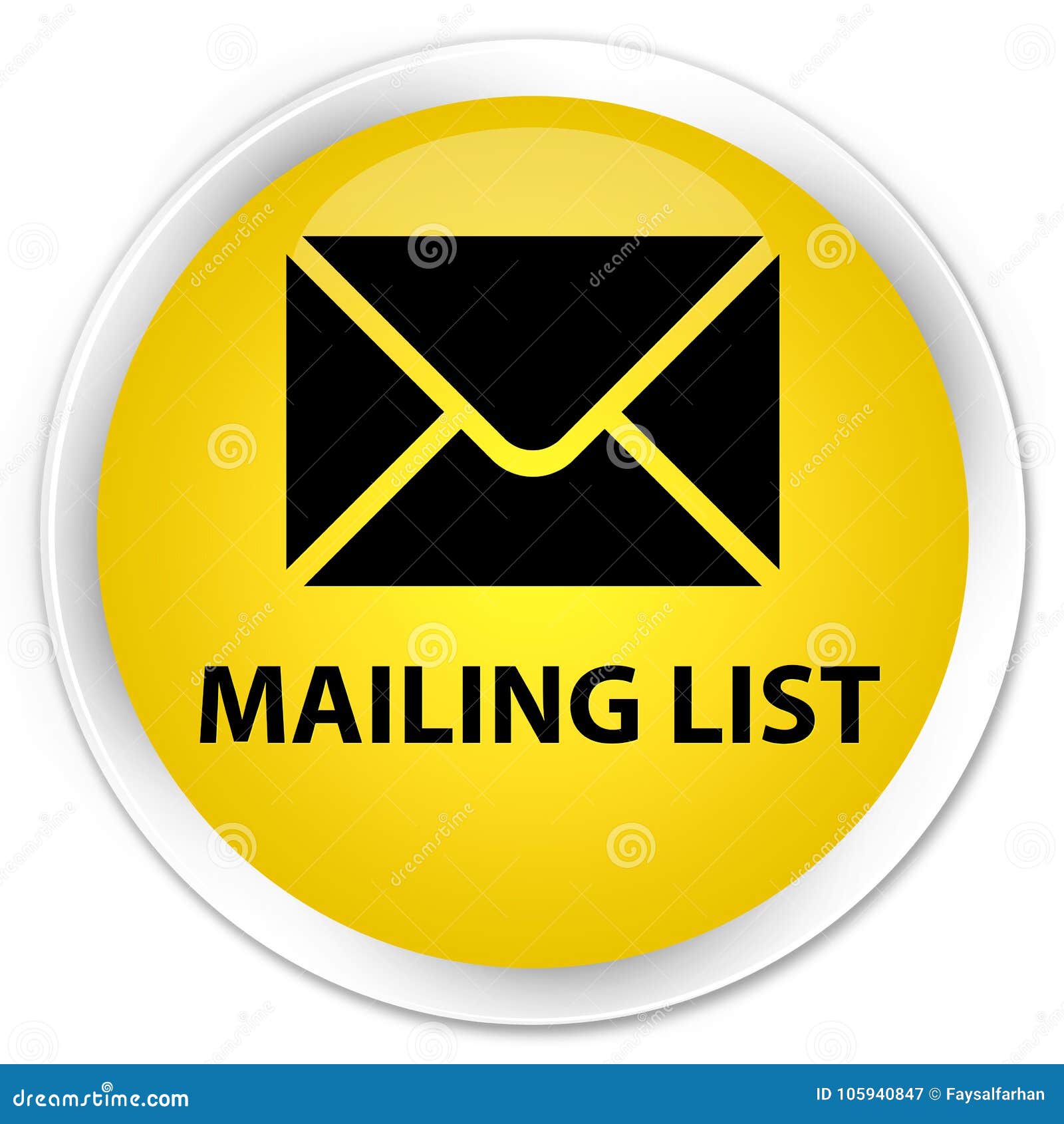 Mailing List Premium Yellow Round Button Stock Illustration ...