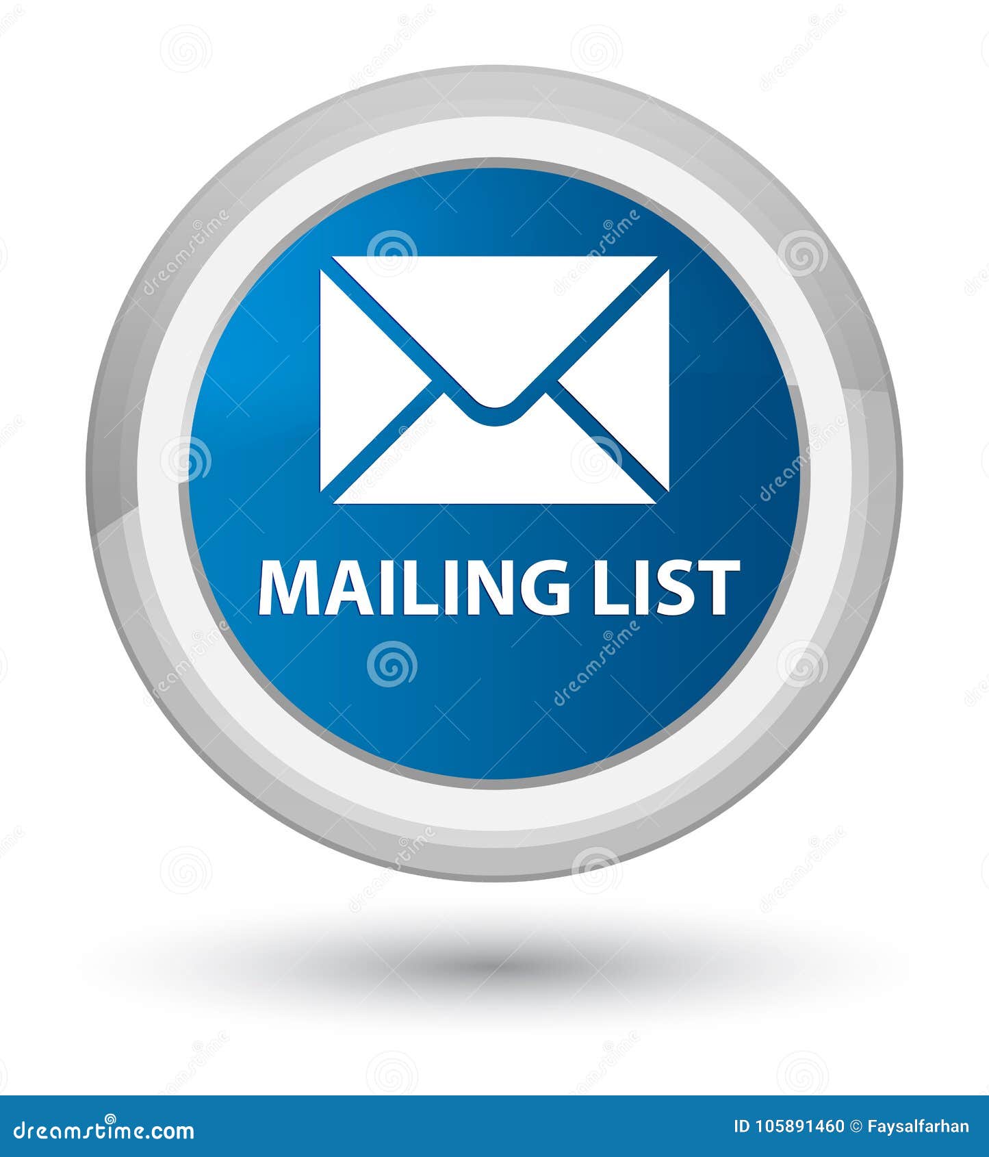 Mailing List Prime Blue Round Button Stock Illustration - Illustration ...
