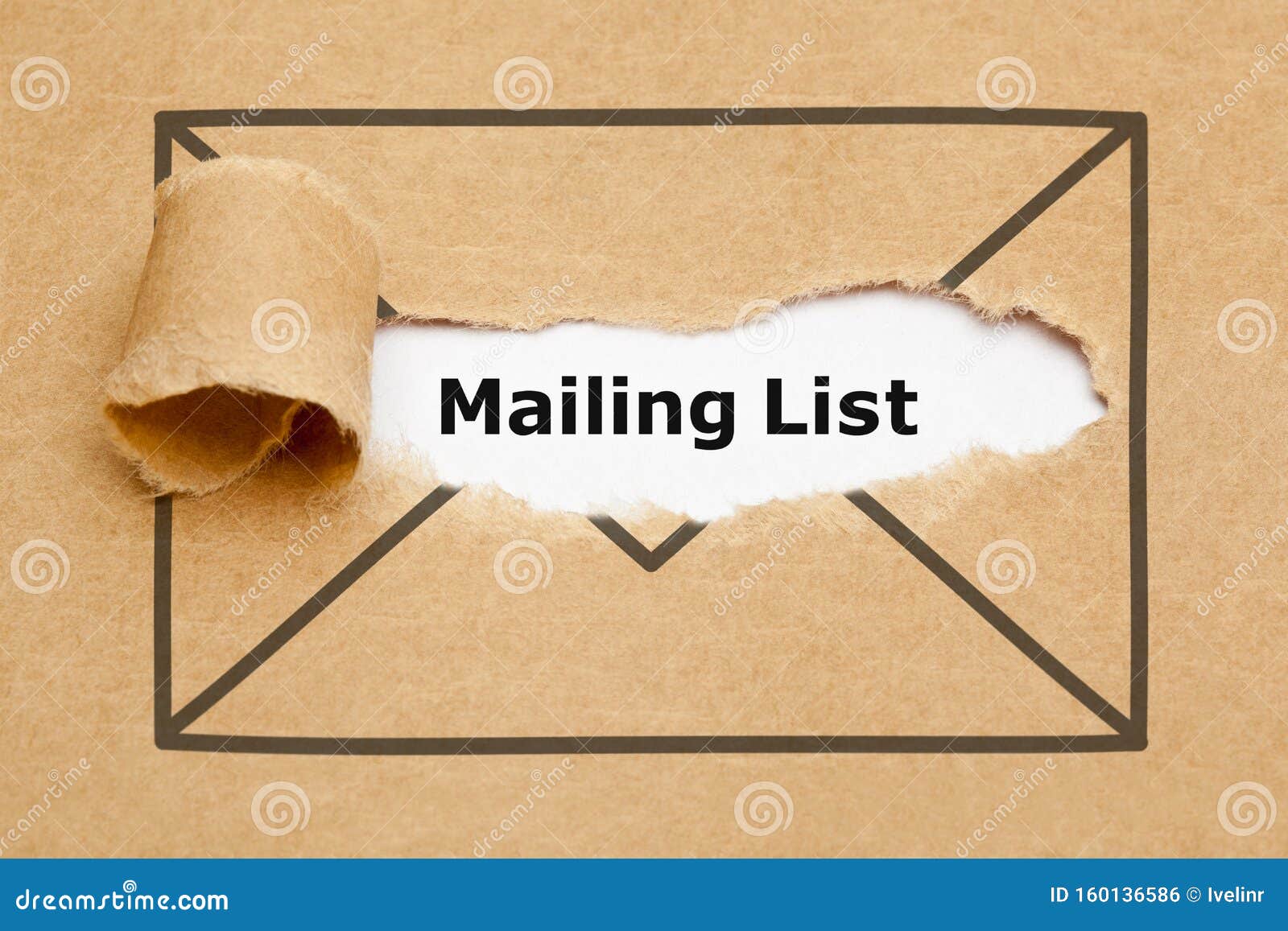 Mailing List Torn Paper Concept Stock Photo - Image of contact ...
