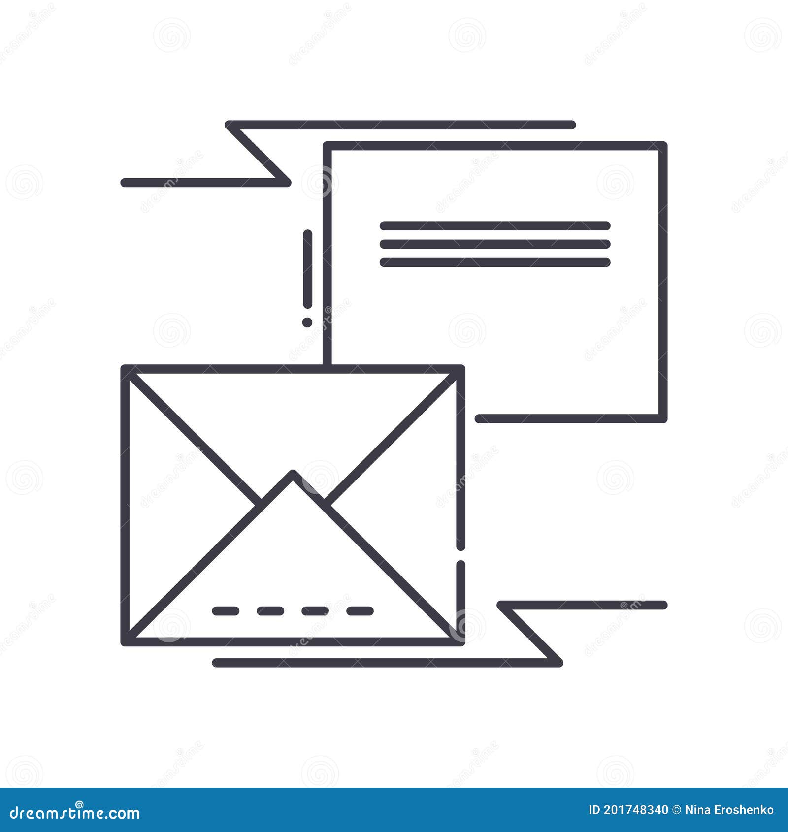 Mailing Lists Icon, Linear Isolated Illustration, Thin Line Vector, Web ...