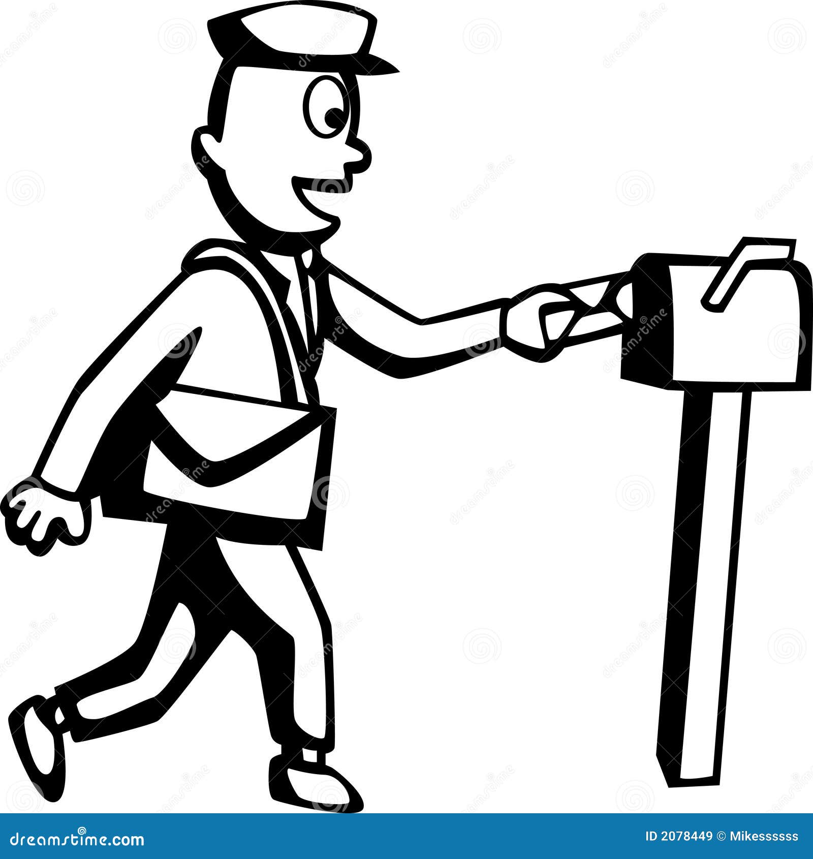Mailman stock vector. Illustration of sign, human, send - 2078449