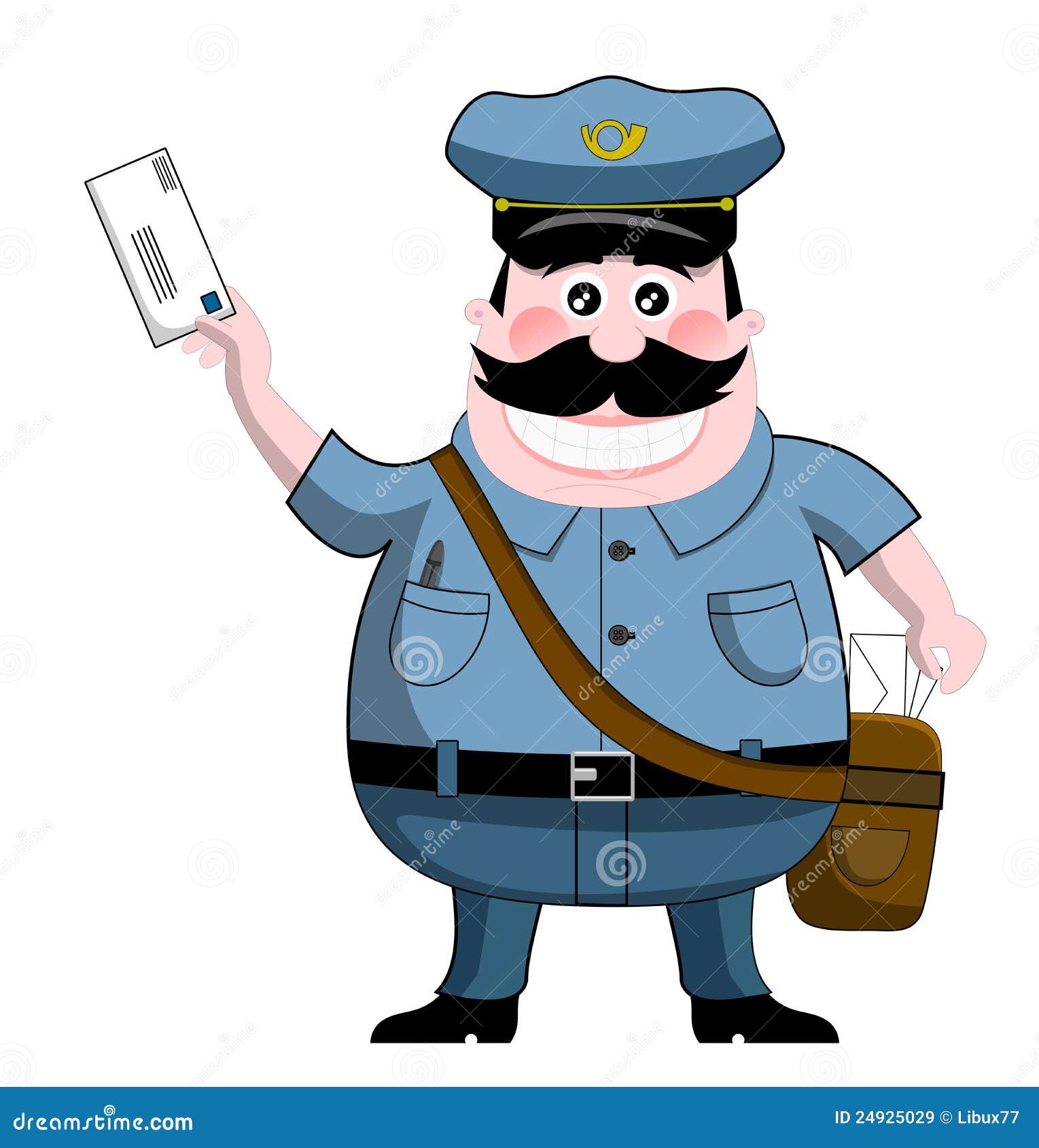 Mailman stock vector. Illustration of male, funny, illustrated - 24925029