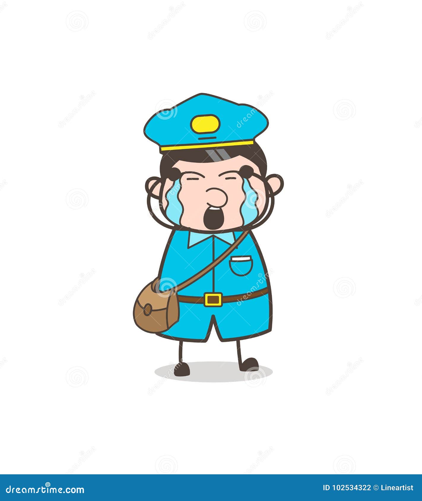 Mailman Crying Loudly Vector Illustration Stock Illustration ...