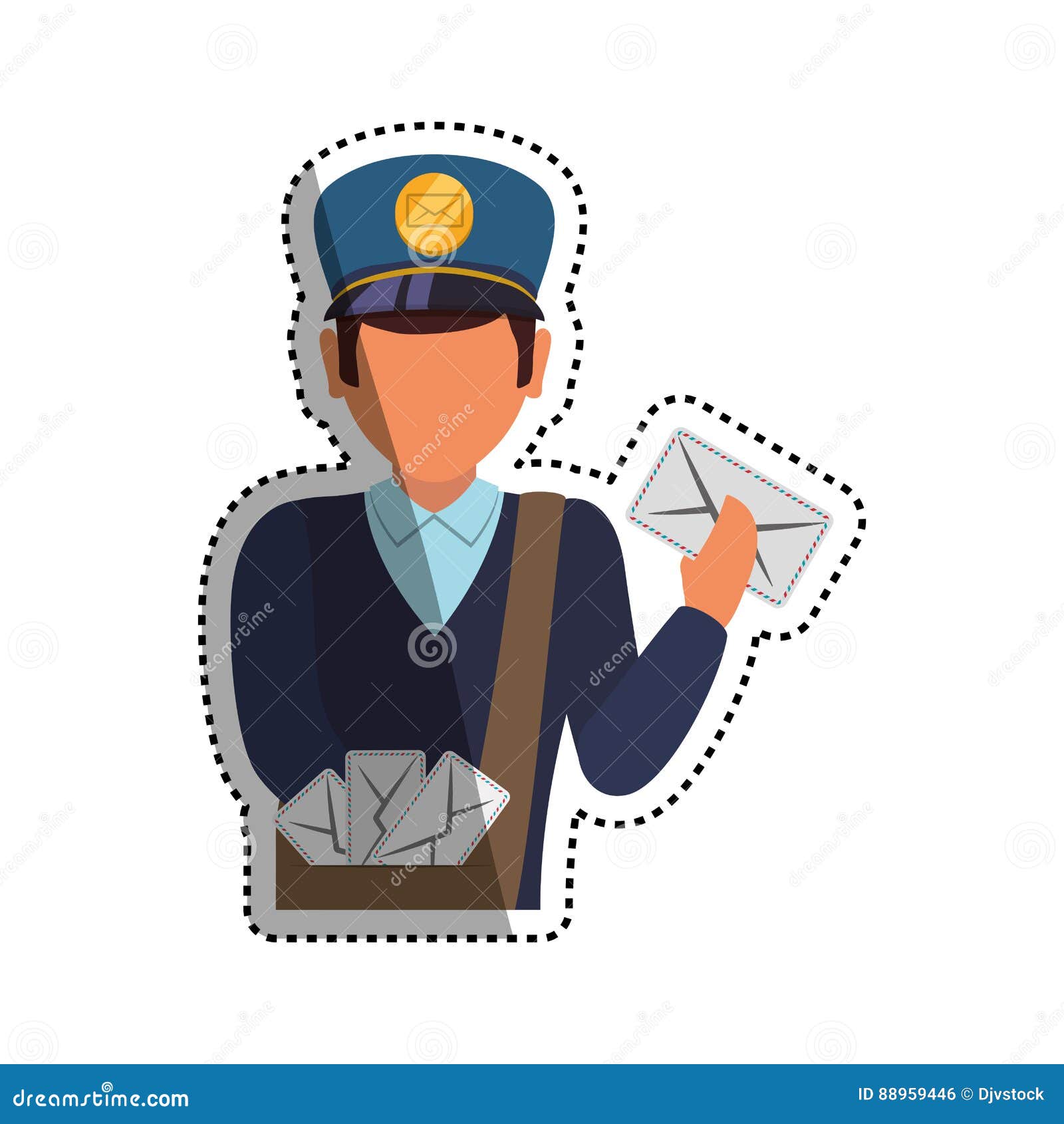 Mailman delivery service stock illustration. Illustration of envelope ...