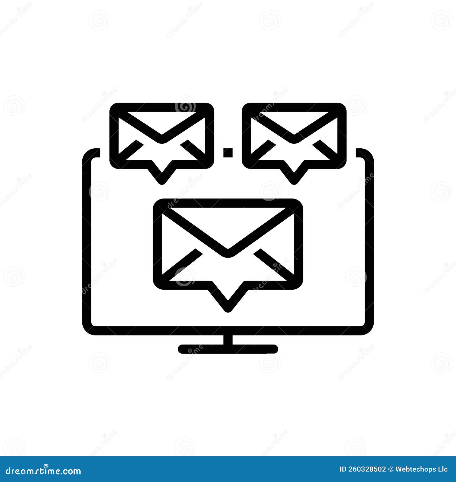 Black Line Icon for Mails, Letters and Emails Stock Vector ...