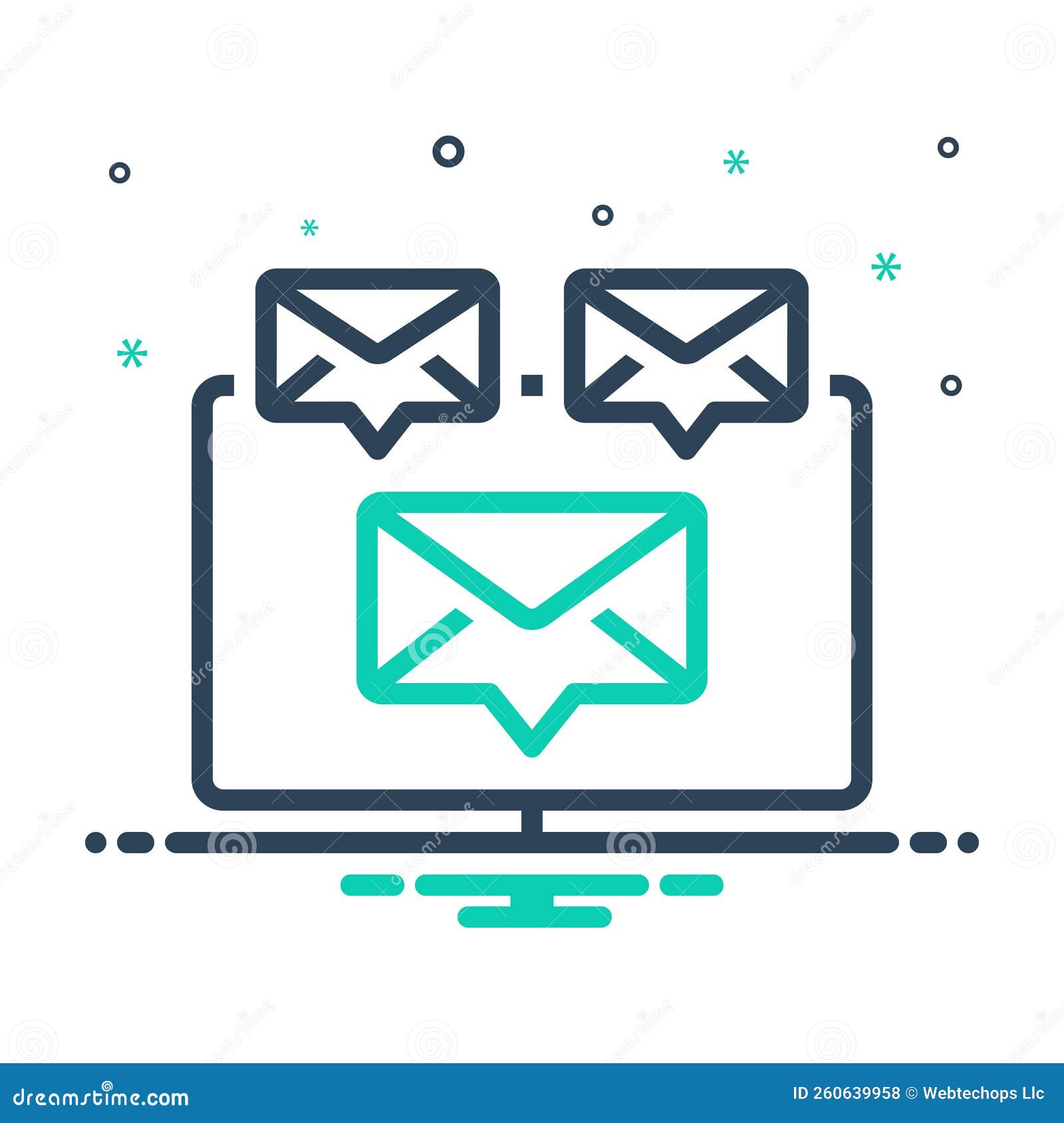 Mix Icon for Mails, Letters and Emails Stock Vector - Illustration of ...
