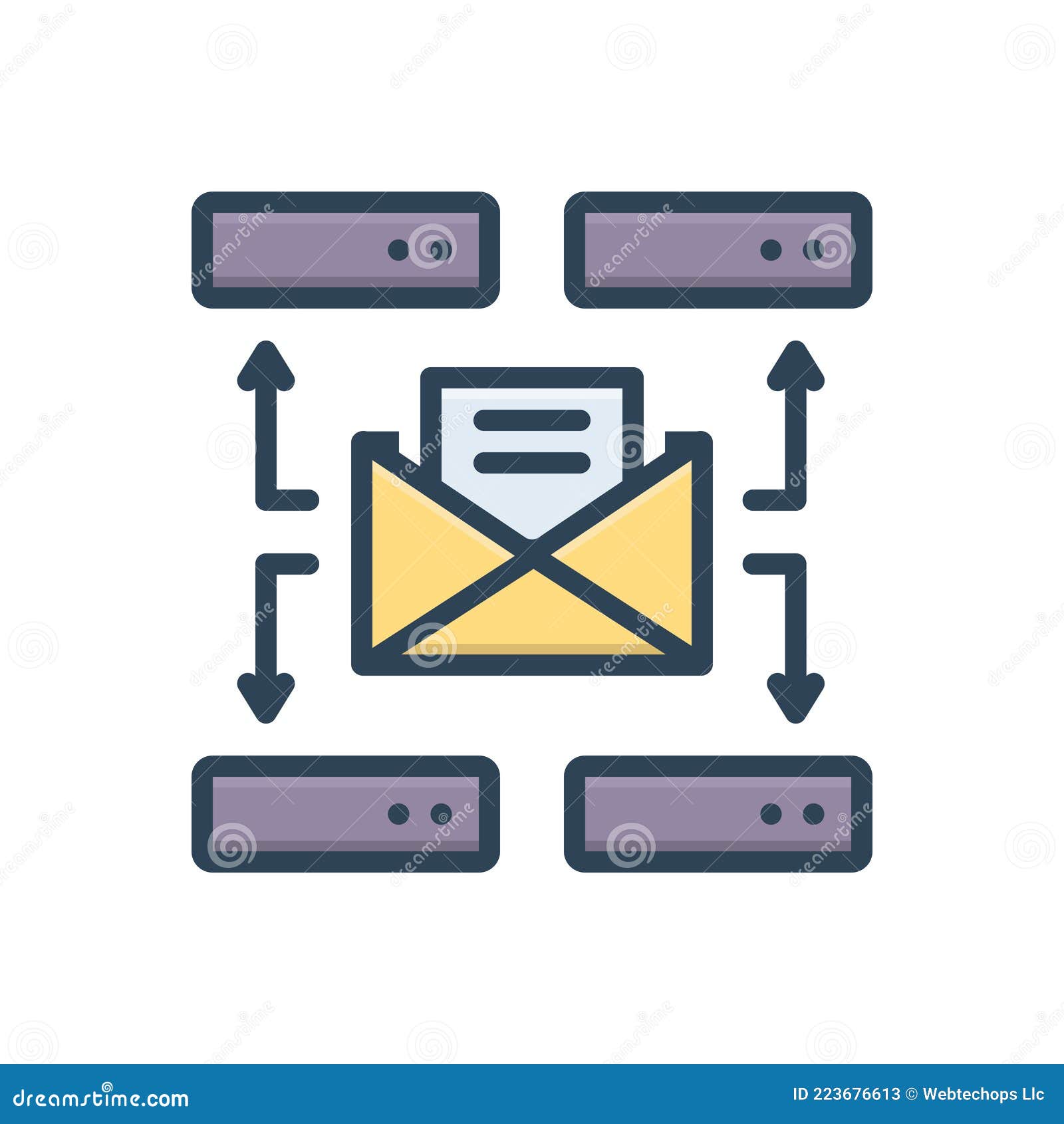 Color Illustration Icon for Mailserver, Connectivity and Technology ...