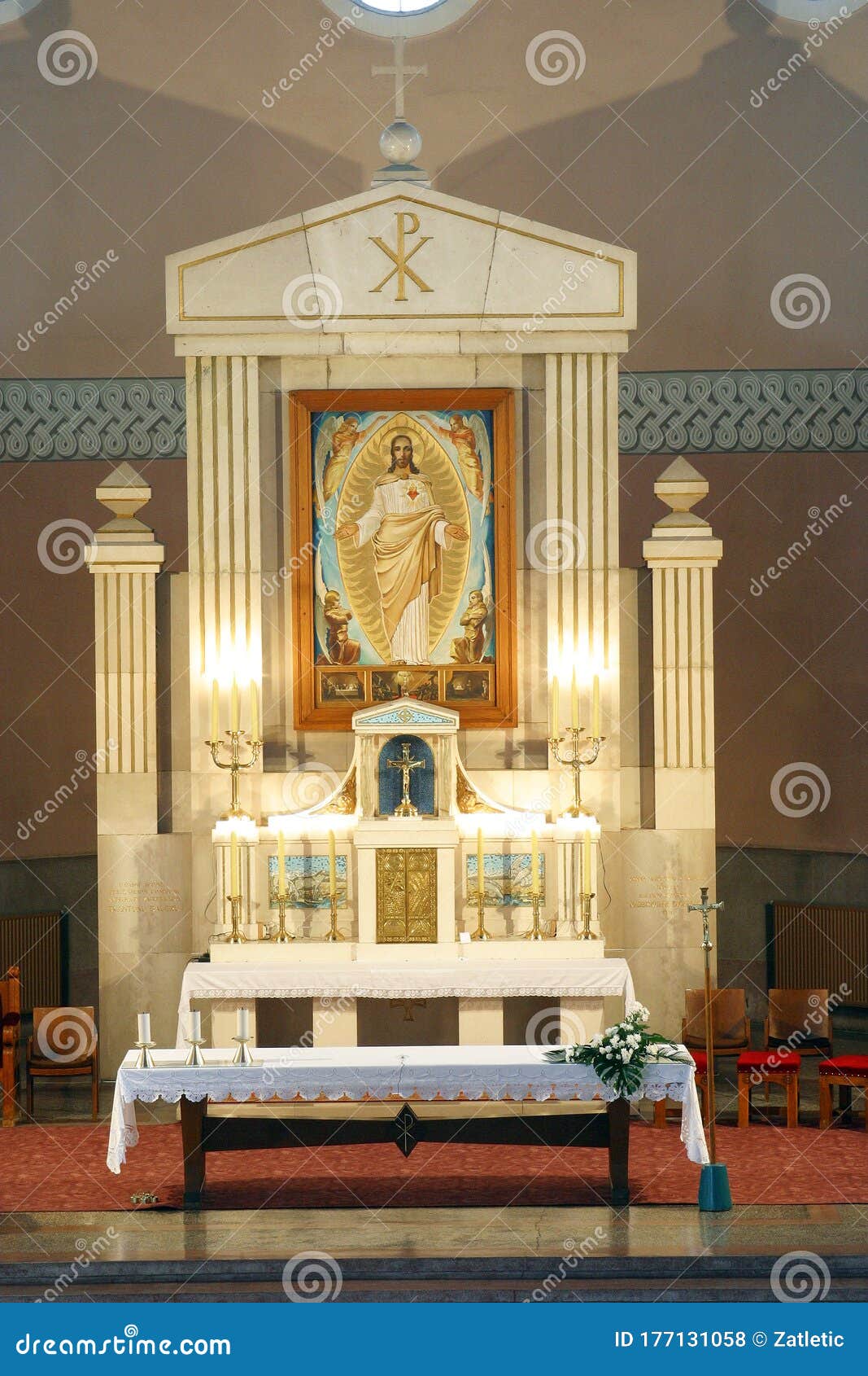 Main Altar in the Church of the Sacred Heart of Jesus, Salata in Zagreb ... Main Altar in the Church of the Sacred Heart of Jesus, Salata in Zagreb ...