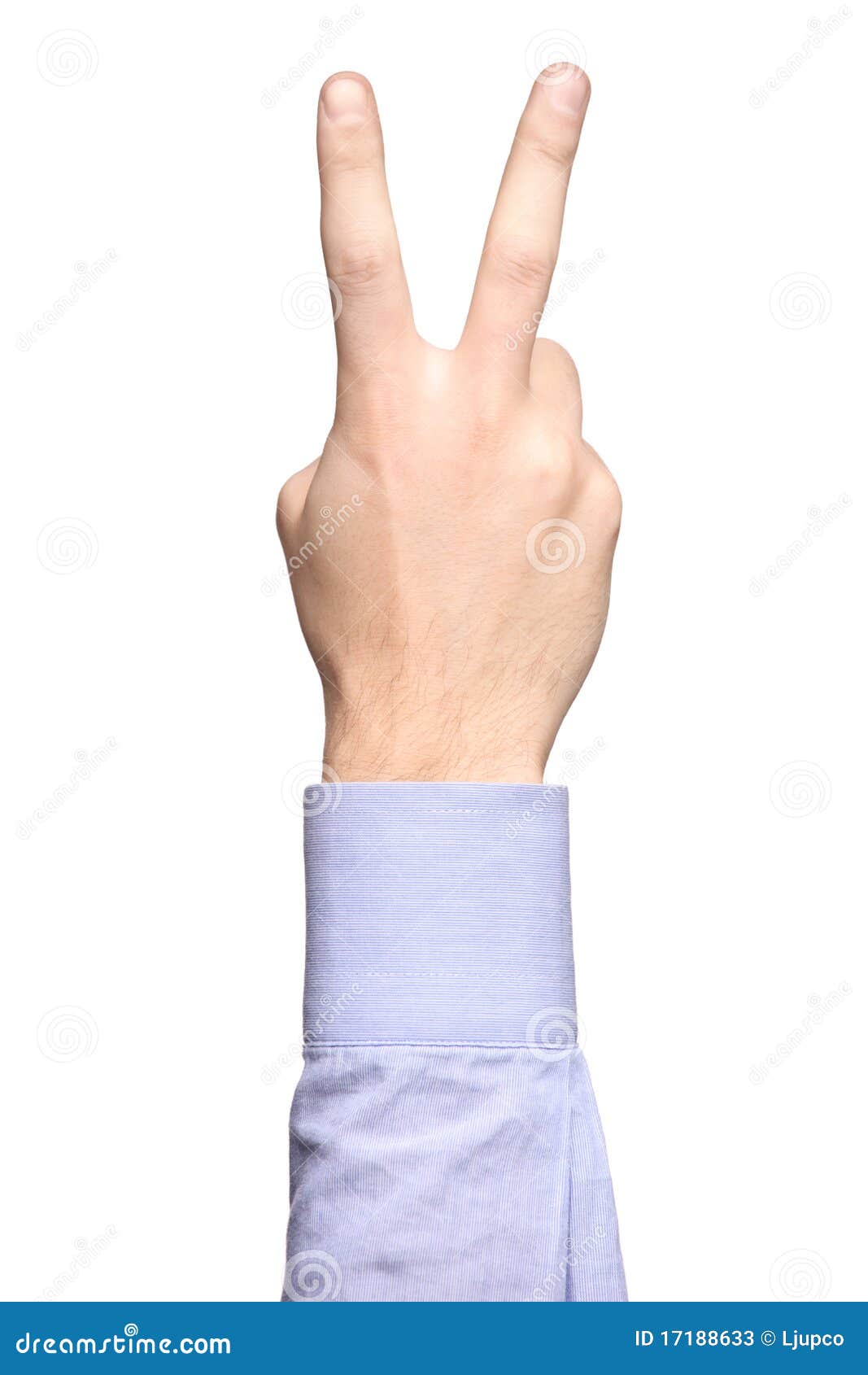 Main Avec Deux Doigts Vers Le Haut Image stock - Image du concept ...