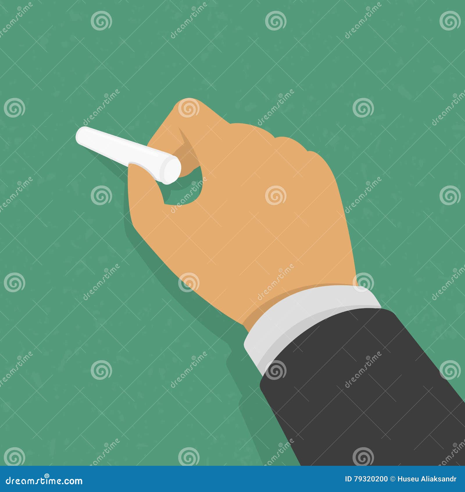 Main Avec La Craie Sur Le Tableau Illustration de Vecteur ...