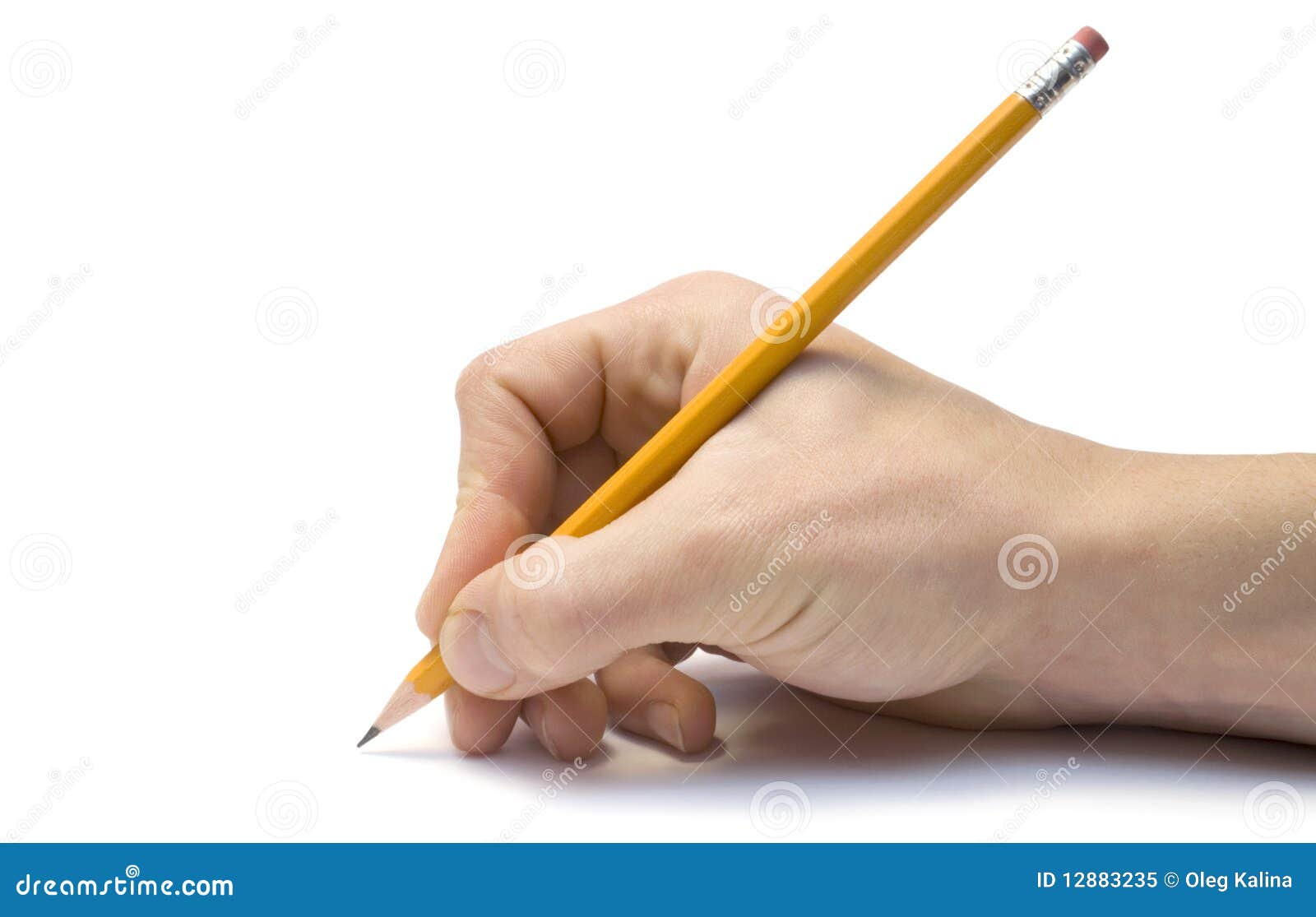 Main avec le crayon image stock. Image du correspondance - 12883235