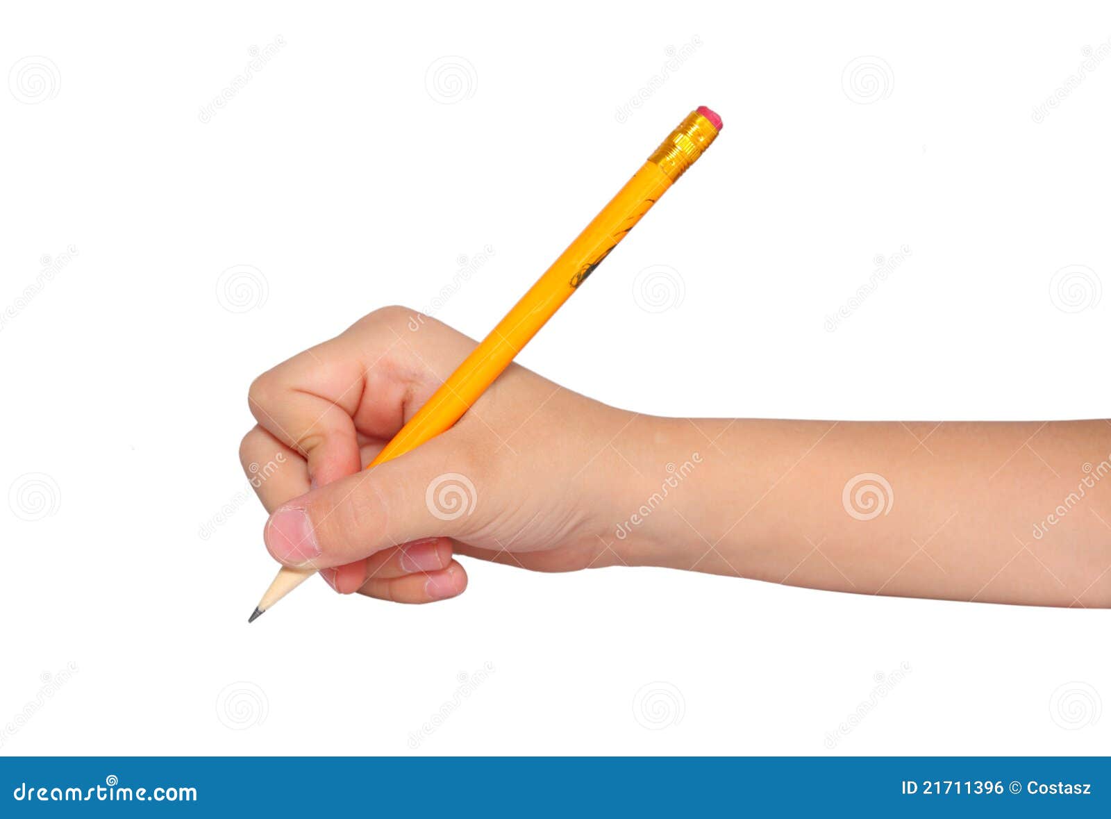 Main avec le crayon photo stock. Image du abstrait, gomme - 21711396