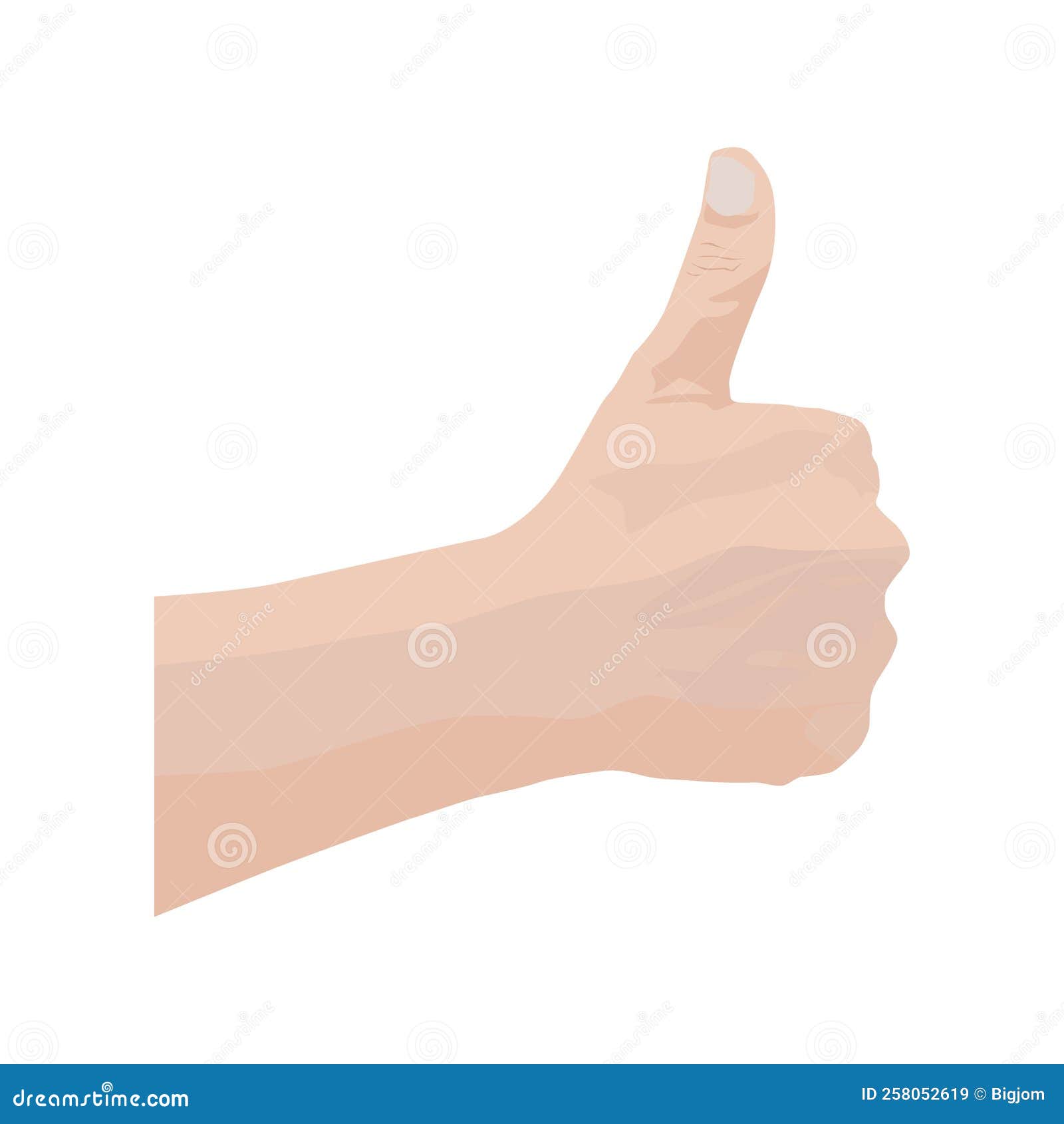 Main Avec Pouce Sur Fond Blanc. Illustration Vectorielle Illustration ...