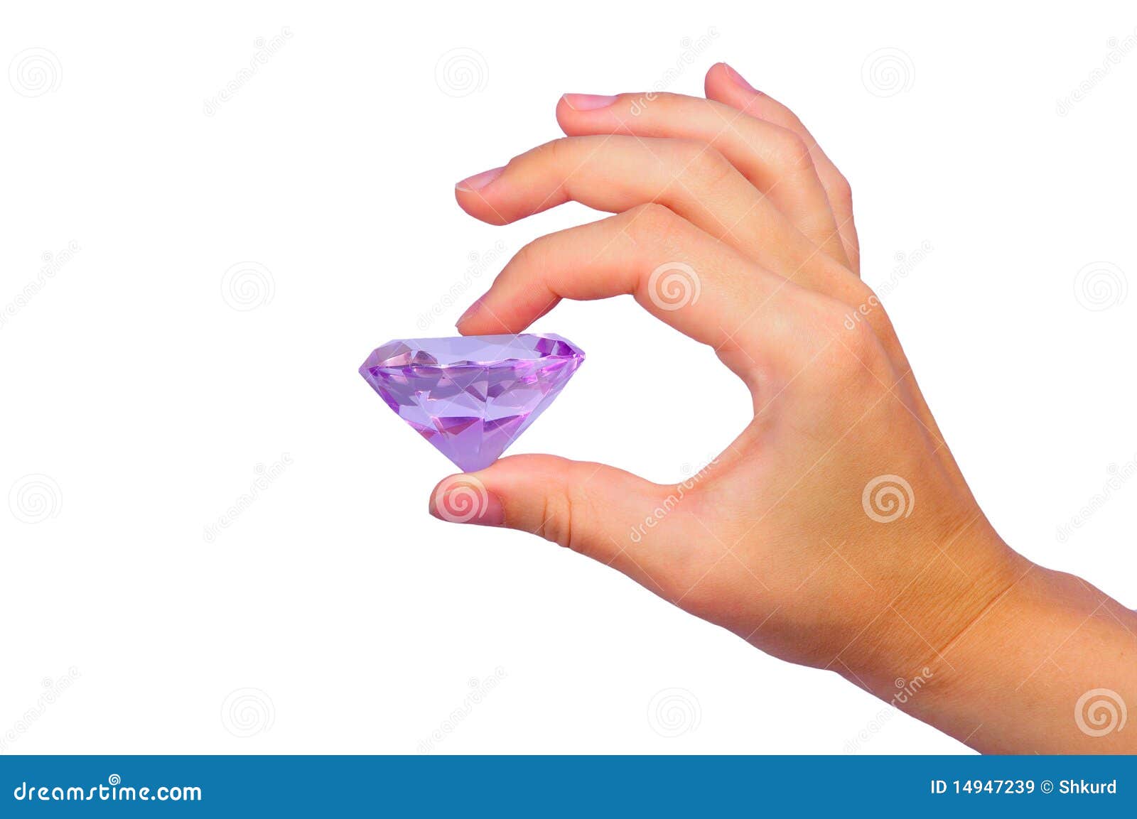 Main avec un diamant image stock. Image du pureté, humain - 14947239