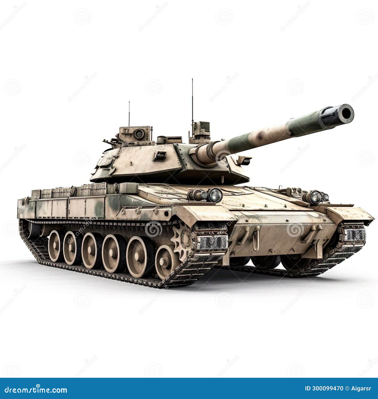 Main Battle Tank on a White Background Stock Illustration ...