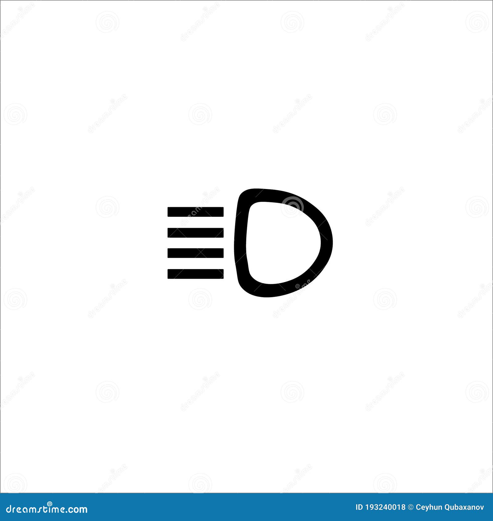 Main Beam Headlights Vector Icon. Car Service Stock Vector ...