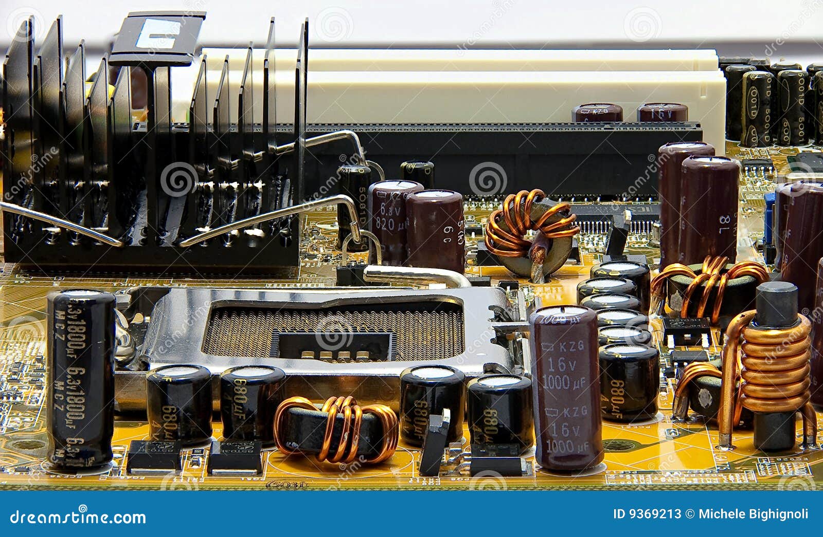 Main board PC stock image. Image of closeup, main, capacitor - 9369213