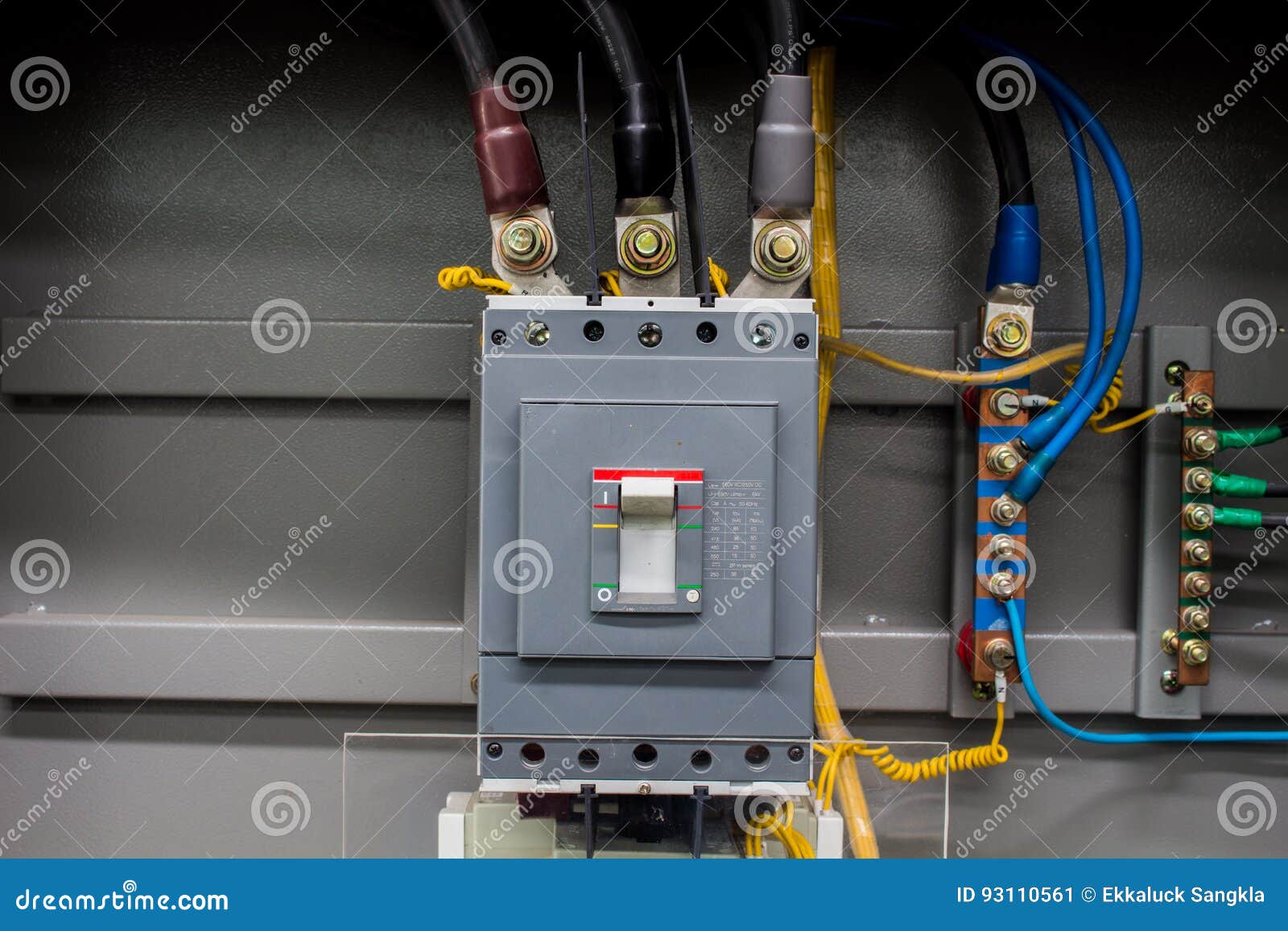The Main Breakers and a Wire Connector Stock Image - Image of enclosure ...