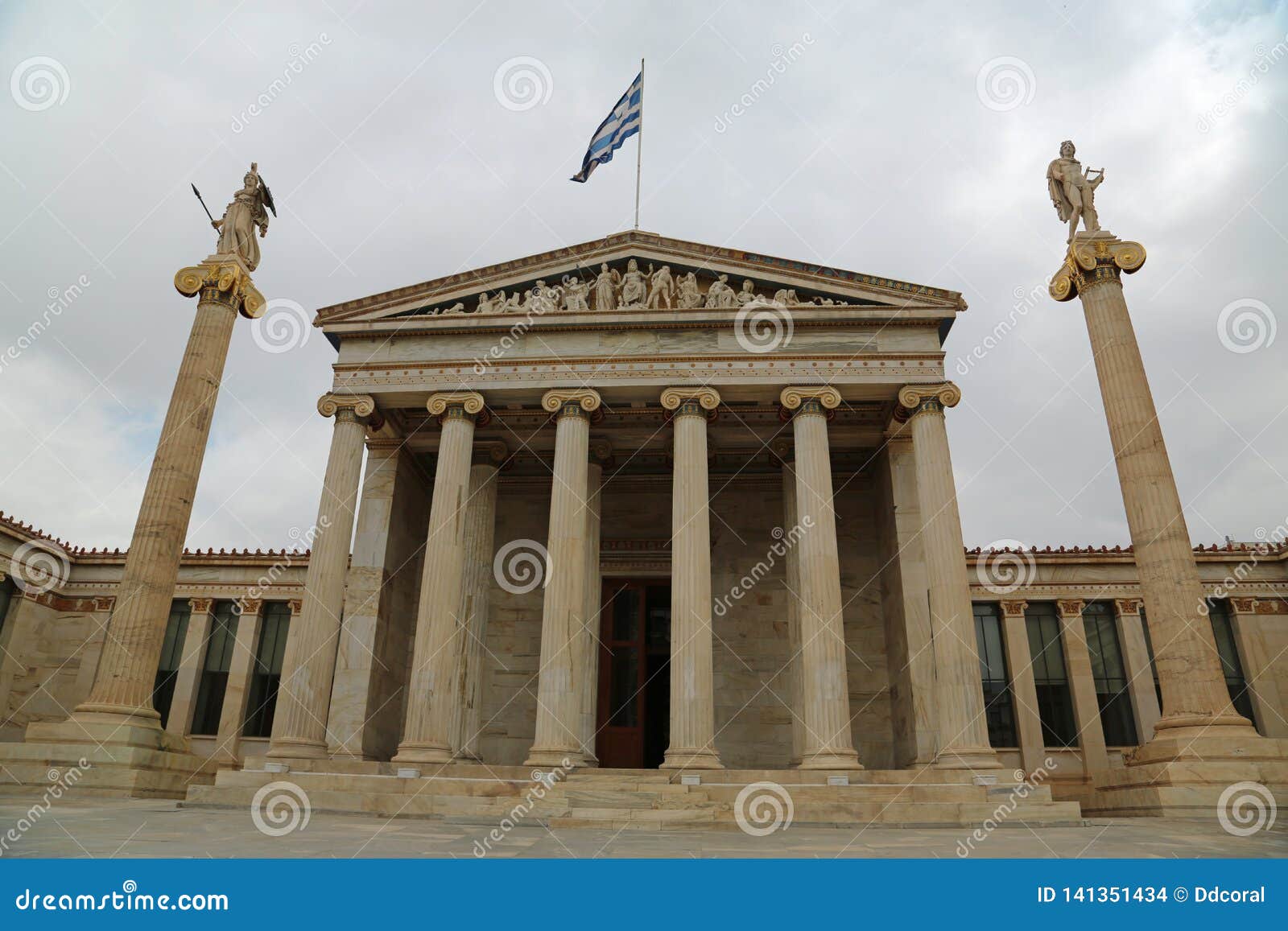Main Building of the Academy of Athens in Greece Stock Photo - Image of ...