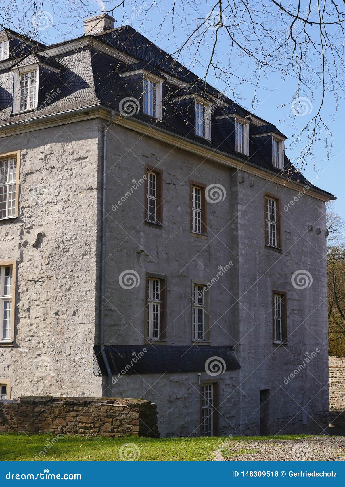 Main Building of a Castle on the Middle Ages, Plastered Rubble. Here ...