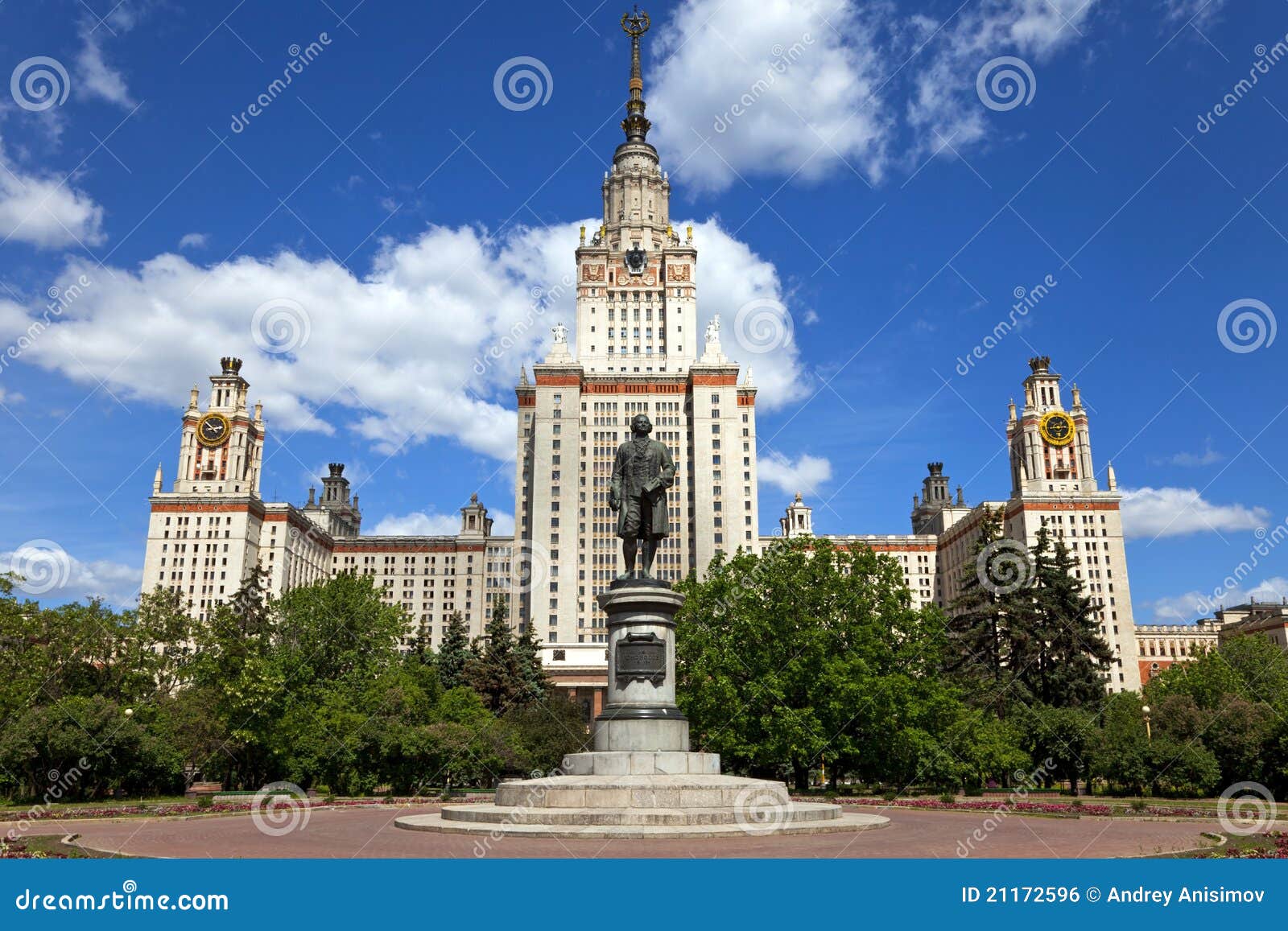The Main Building of Moscow State University. Stock Photo - Image of ...