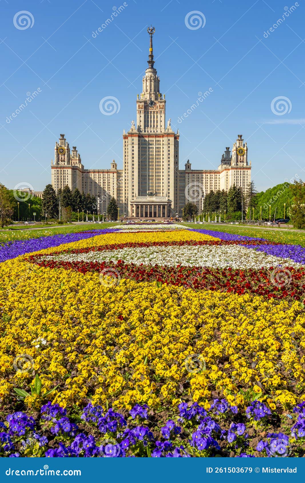 Main Building of Moscow State University, Russia Stock Image - Image of ...