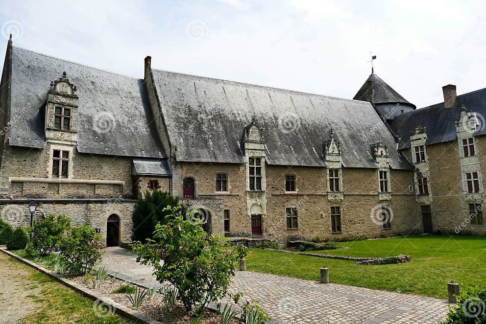 The Main Building of the Old Castle of Laval Stock Photo - Image of ...