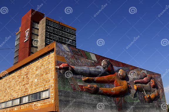 Main building at UNAM editorial photo. Image of revolutionary - 9760196