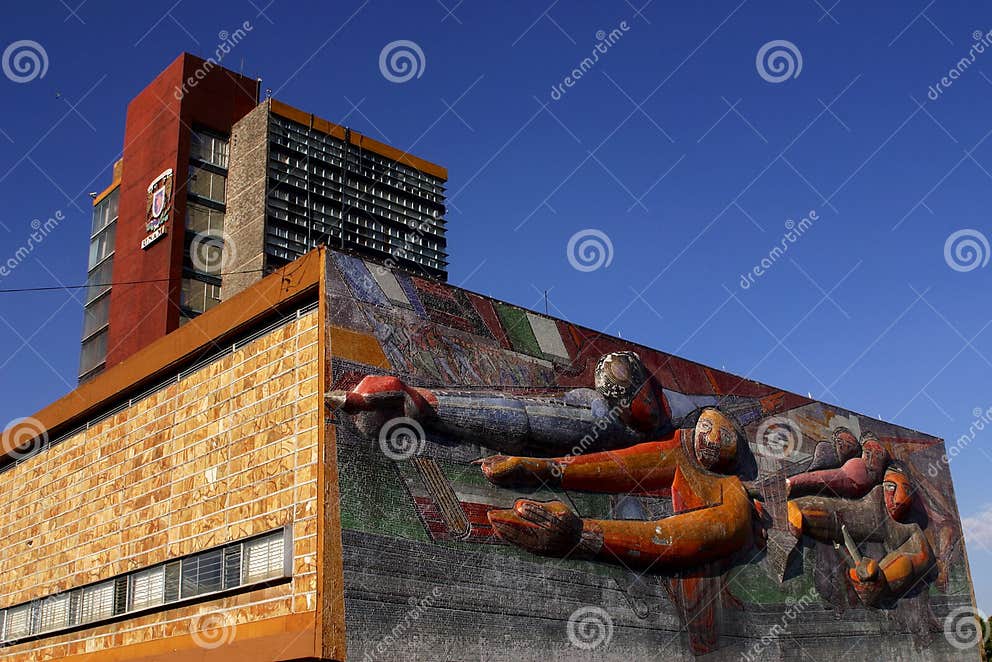 Main building at UNAM editorial photo. Image of revolutionary - 9760196