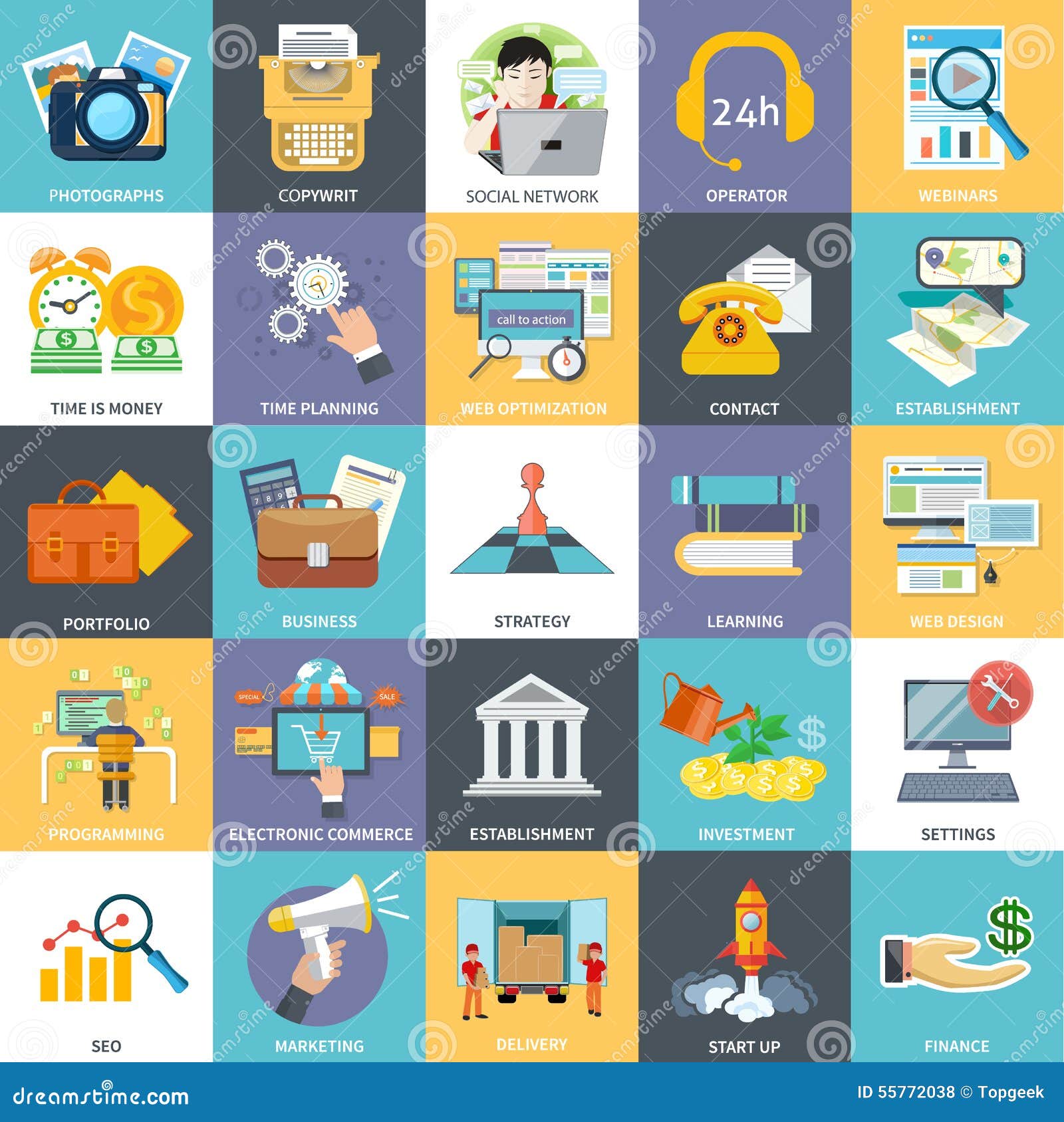 Main Business Processes, Activities and Components Stock Vector ...