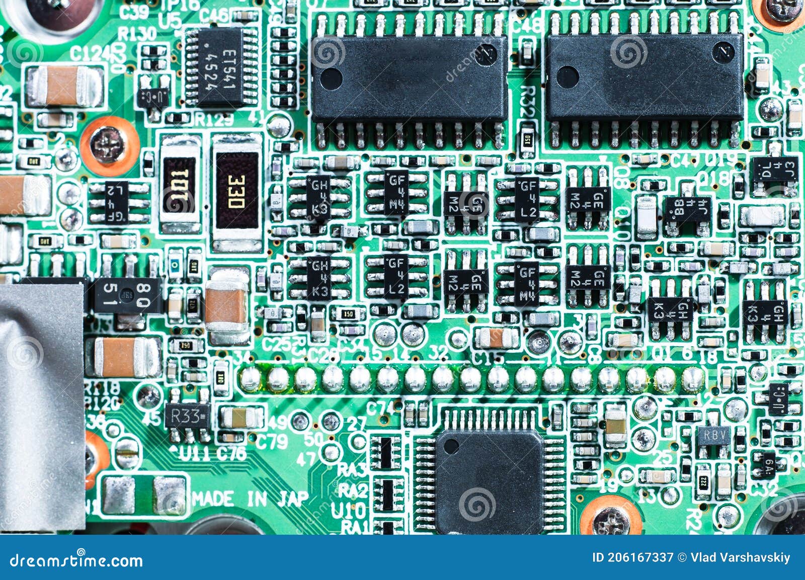 Main Chip of the Motherboard of the Camera Close-up, Macro Photography ...