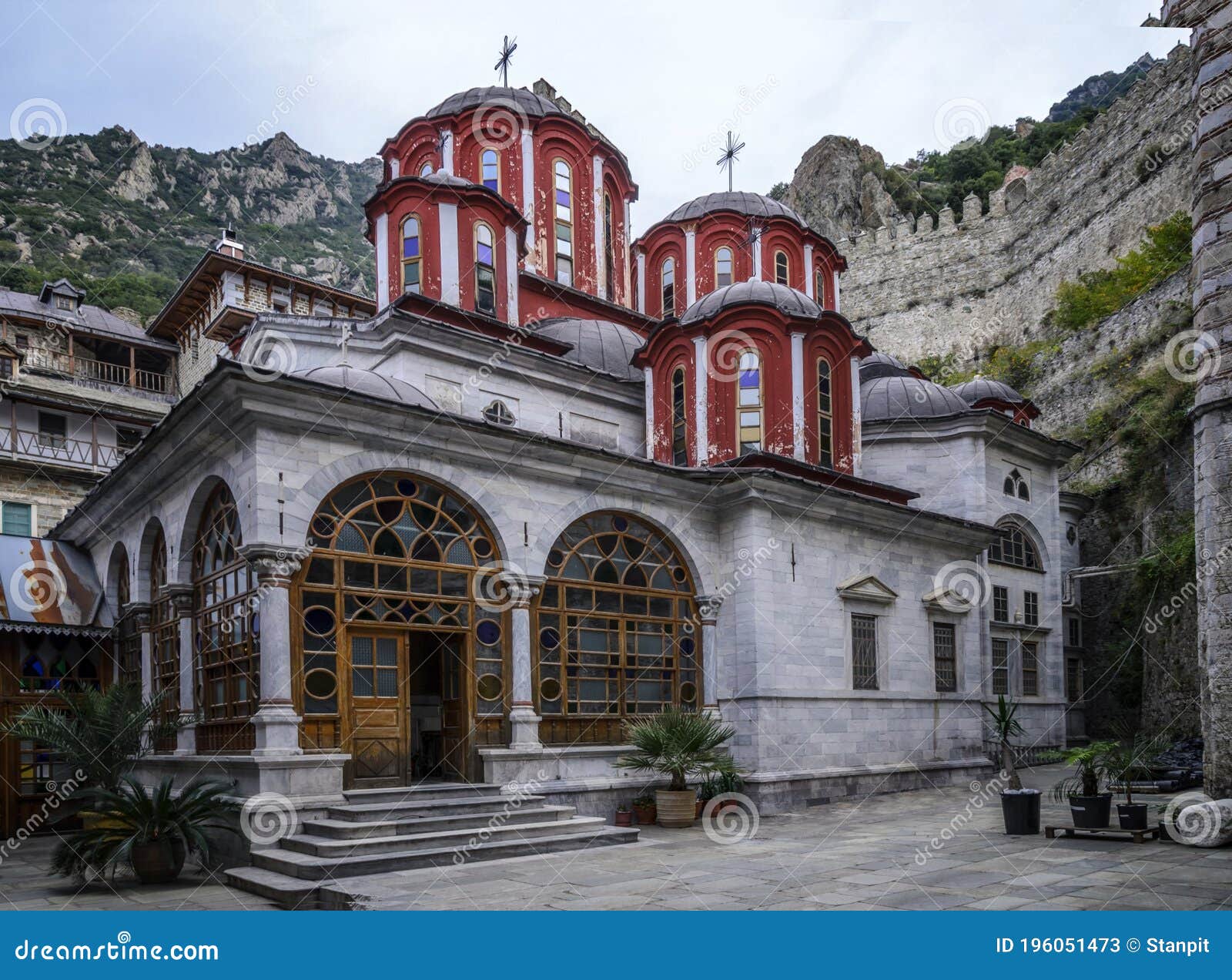 Main Church in the St. Paul Monastery on Athos. Stock Image - Image of ...